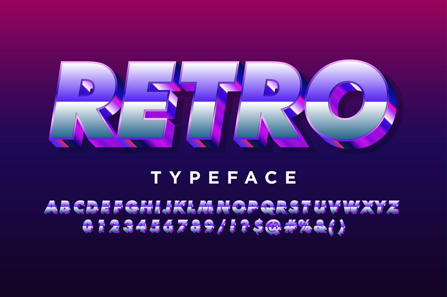 Purple metallic retro alphabet 1410805 Vector Art at Vecteezy