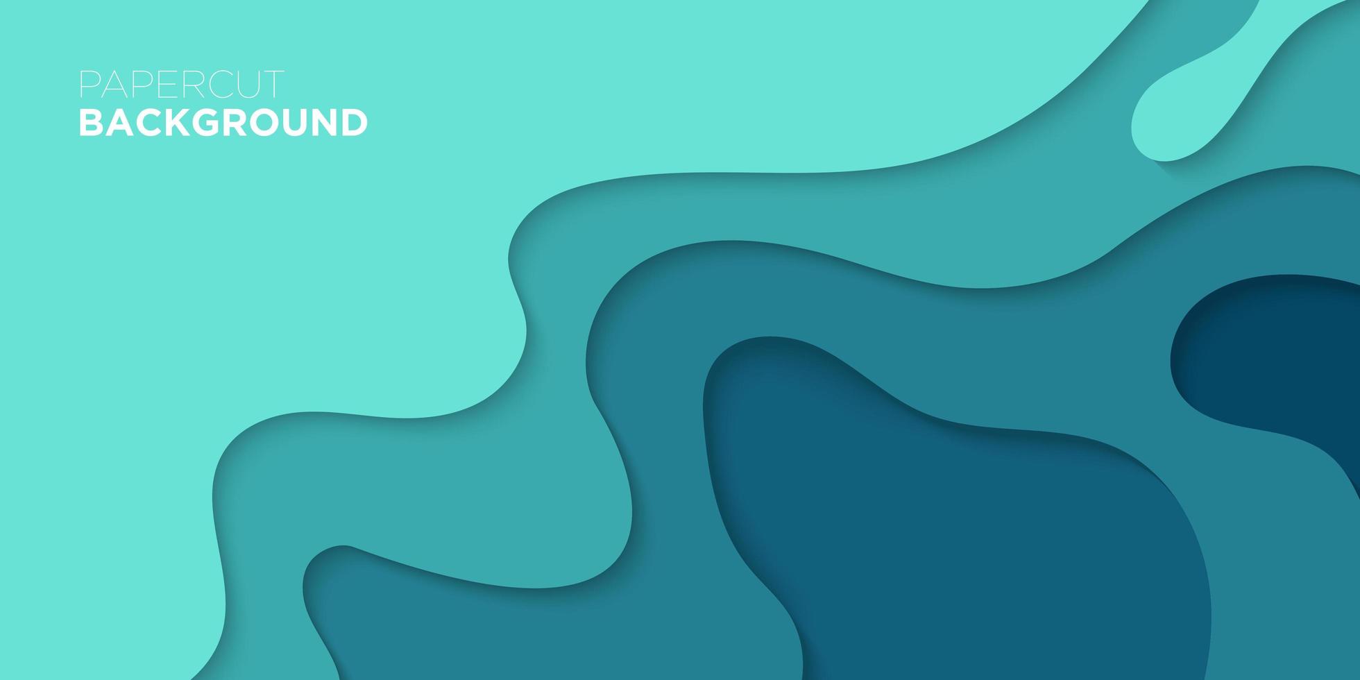 Modern Blue Abstract Wavy Papercut Style Design 1418504 Vector Art At