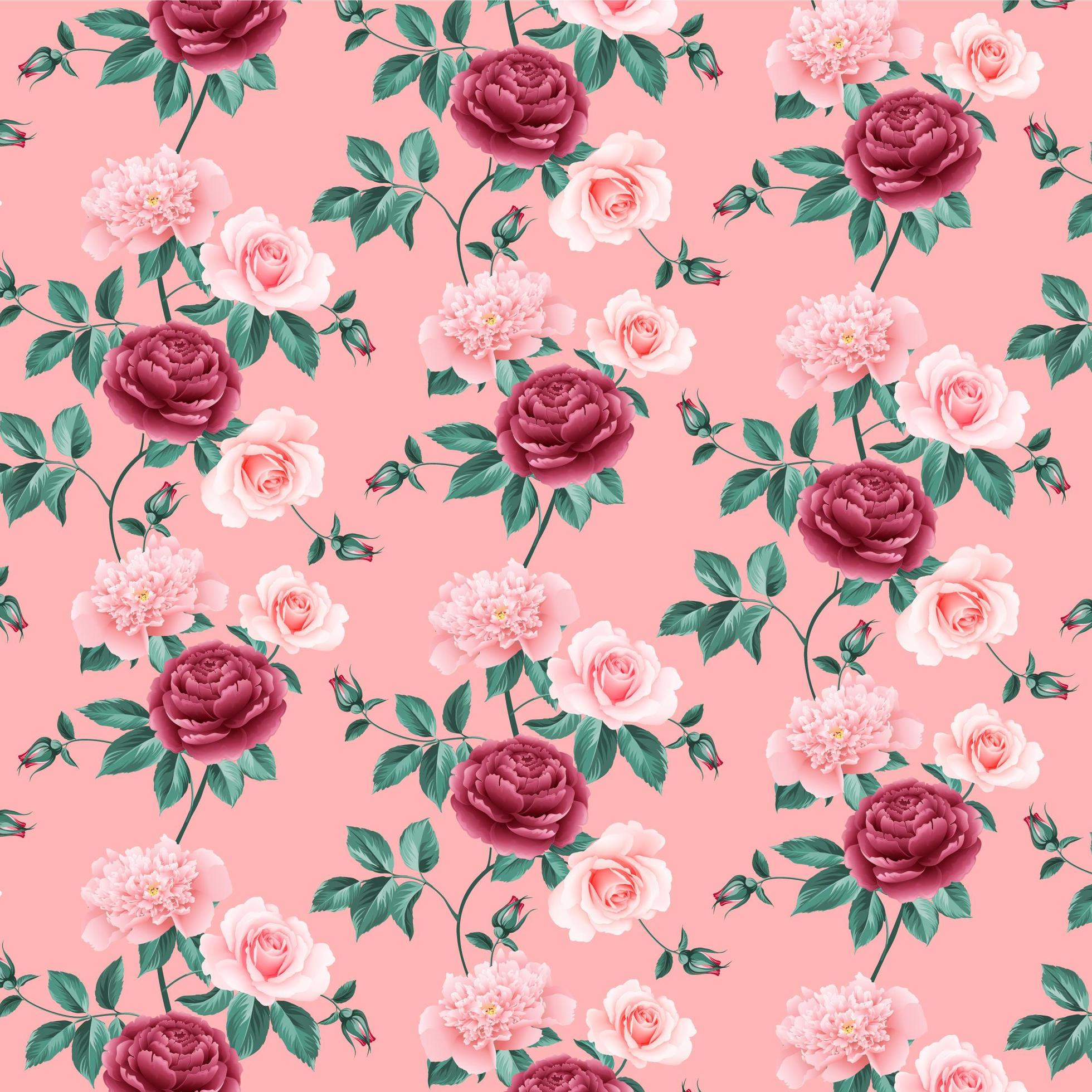 Seamless Background with Pink Flowers 1427036 Vector Art at Vecteezy