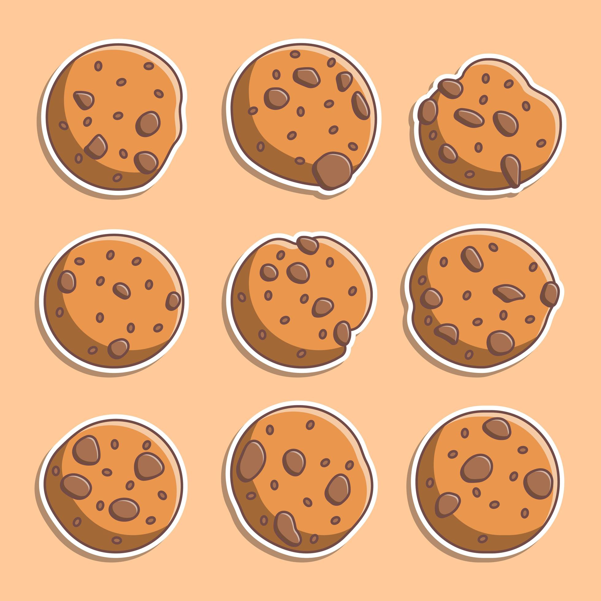 Conjunto De Galletas De Estilo De Dibujos Animados Lindo 1427318 Vector