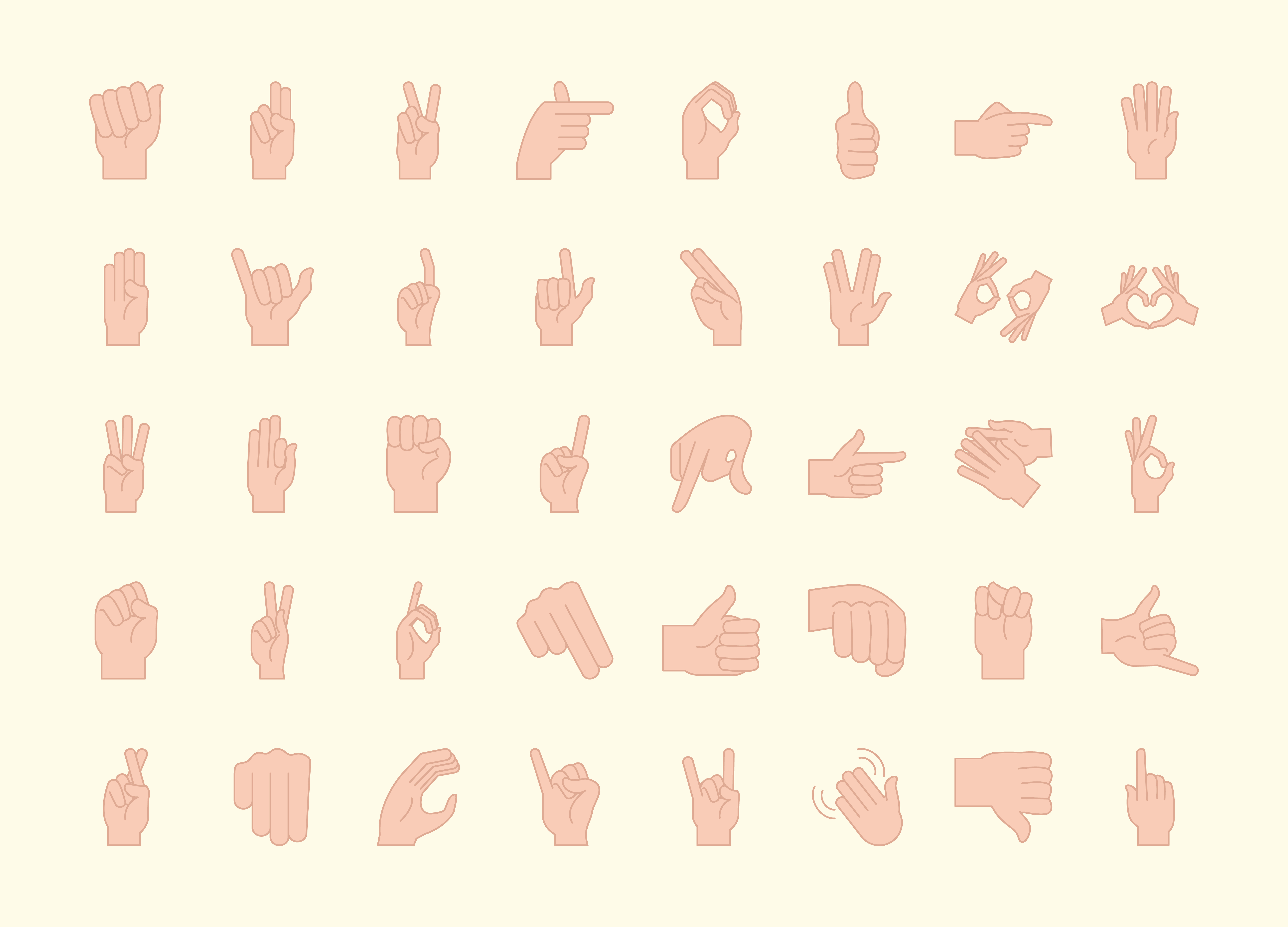 Sign language and hand gestures icon collection 1430534 Vector Art at ...