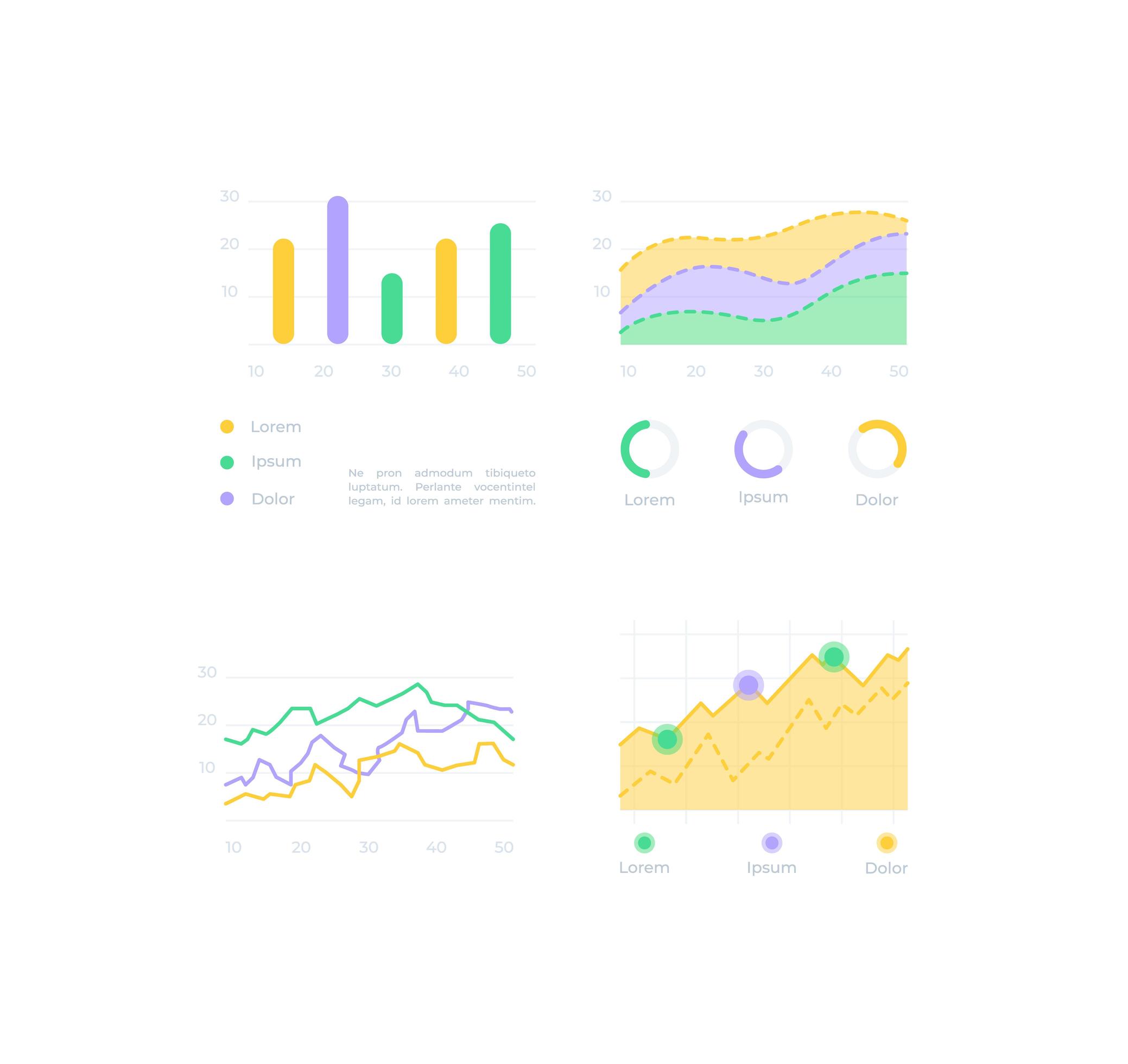 Chart Analysis UI Elements Kit 1434613 Vector Art at Vecteezy
