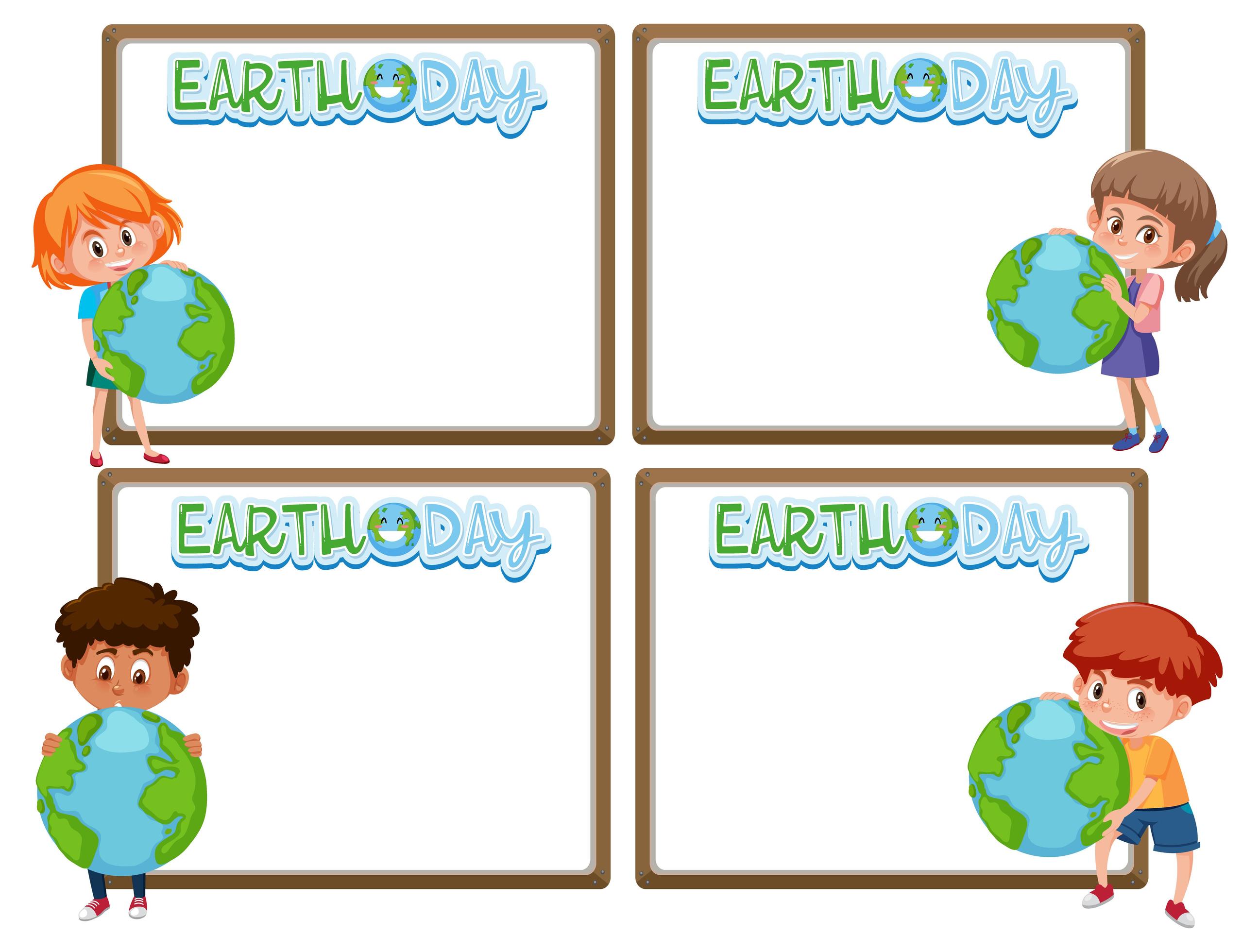 Set of border frame template with earth day theme background 1436904 ...