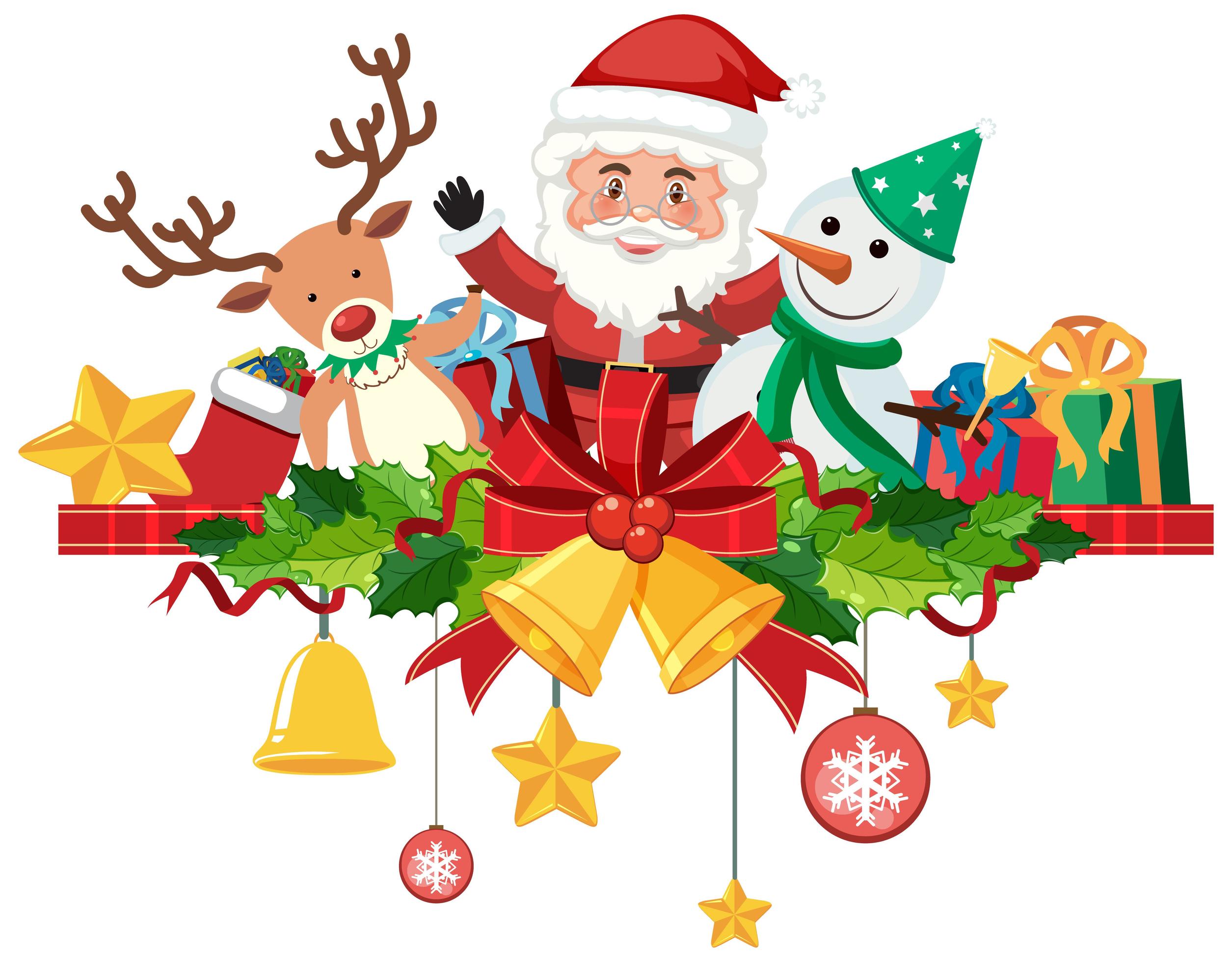 Isolated Christmas bells and ribbon for decoration 1437534 Vector Art ...