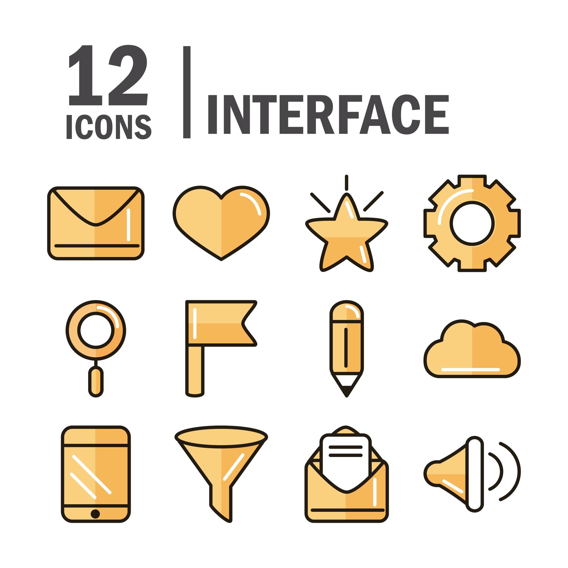 Interface, digital, and web technology icon set 1437775 Vector Art at ...