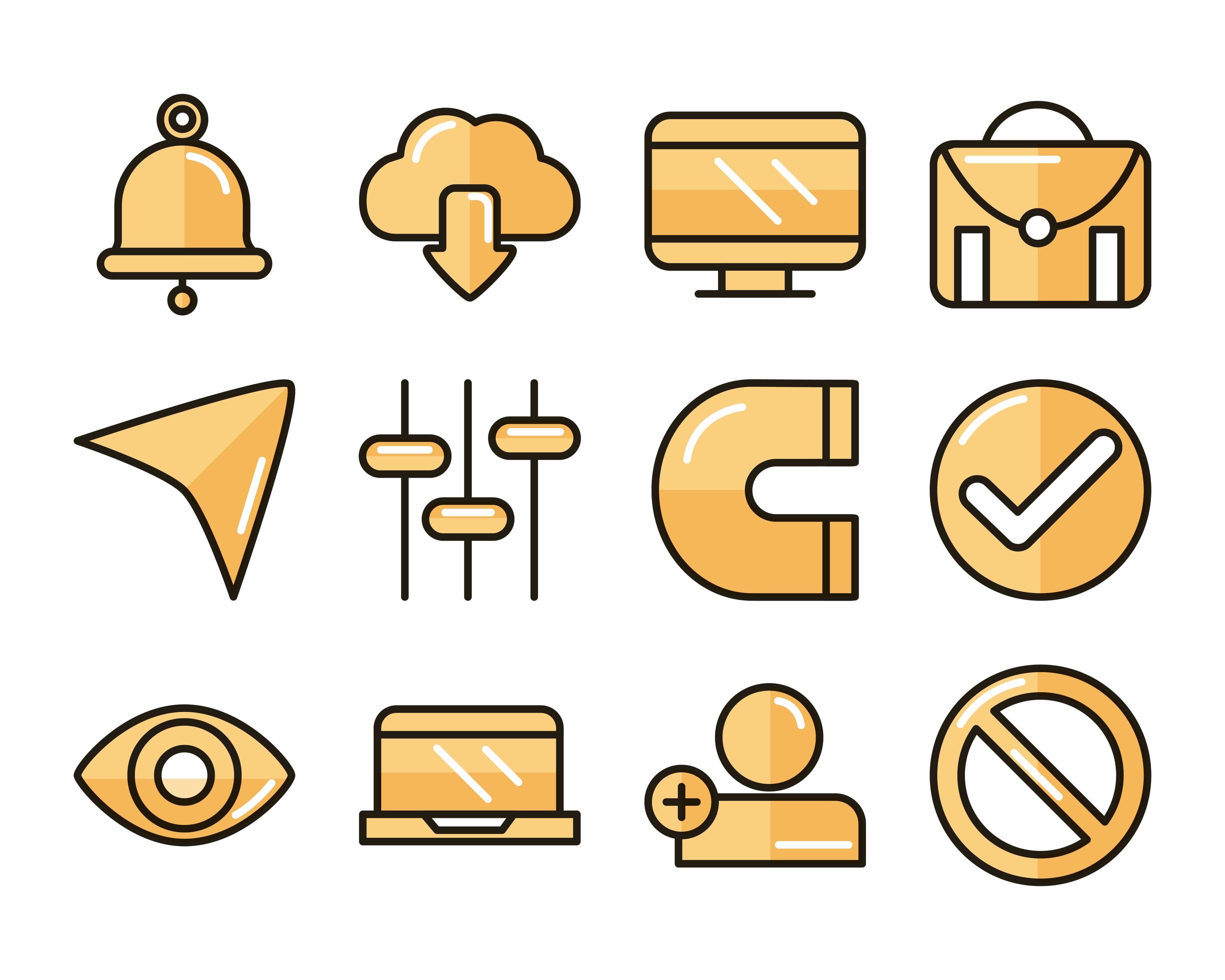 Interface, digital, and web technology icon set 1437778 Vector Art at ...