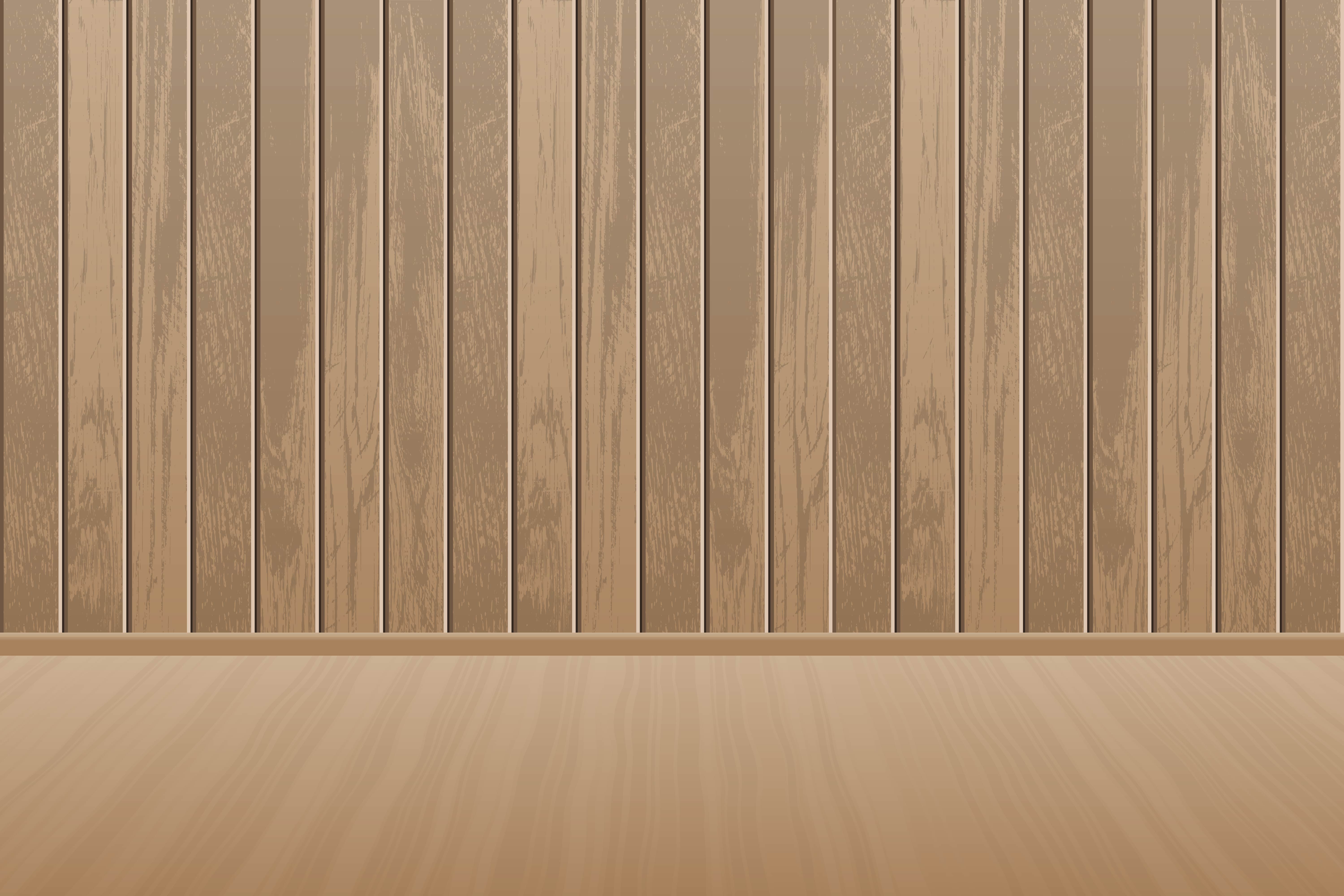 Realistic empty wooden room with wooden floor 1437875 Vector Art at ...