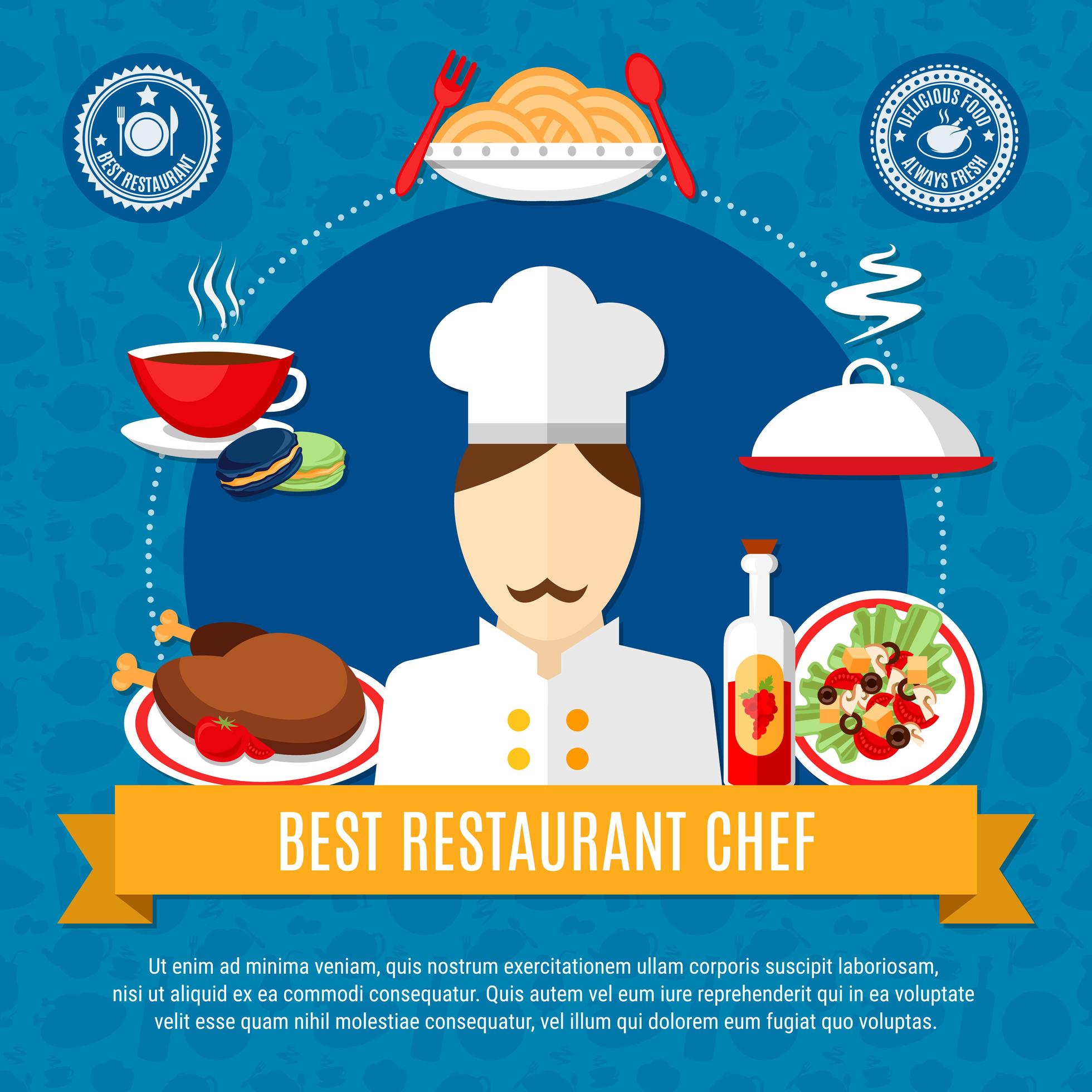 Restaurant Chef Banner 1483715 Vector Art at Vecteezy