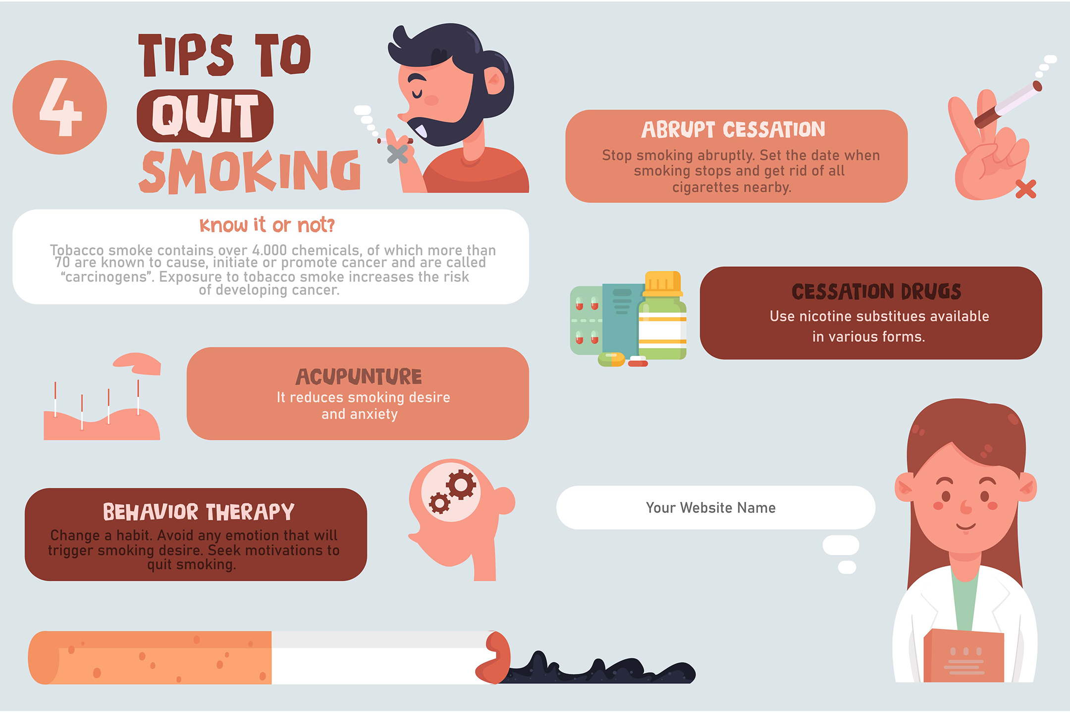 Quit Smoking Tips Infographic 1484246 Vector Art at Vecteezy Quit Smoking Tips Infographic 1484246 Vector Art at Vecteezy