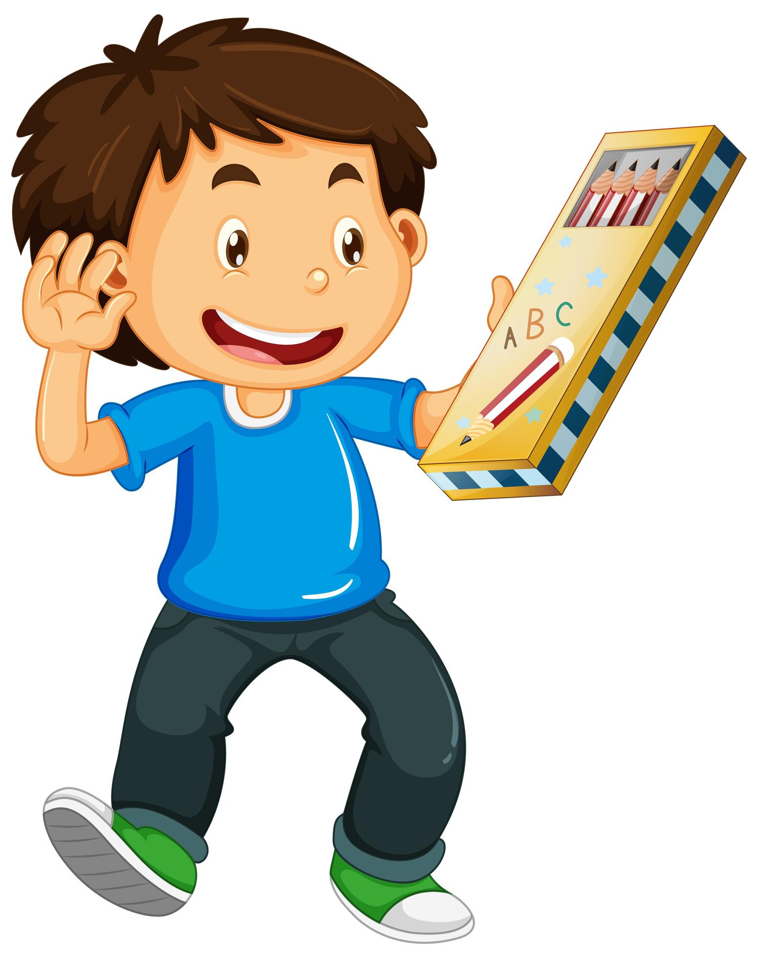 Boy holding pencil case 1520236 Vector Art at Vecteezy Boy holding pencil case 1520236 Vector Art at Vecteezy