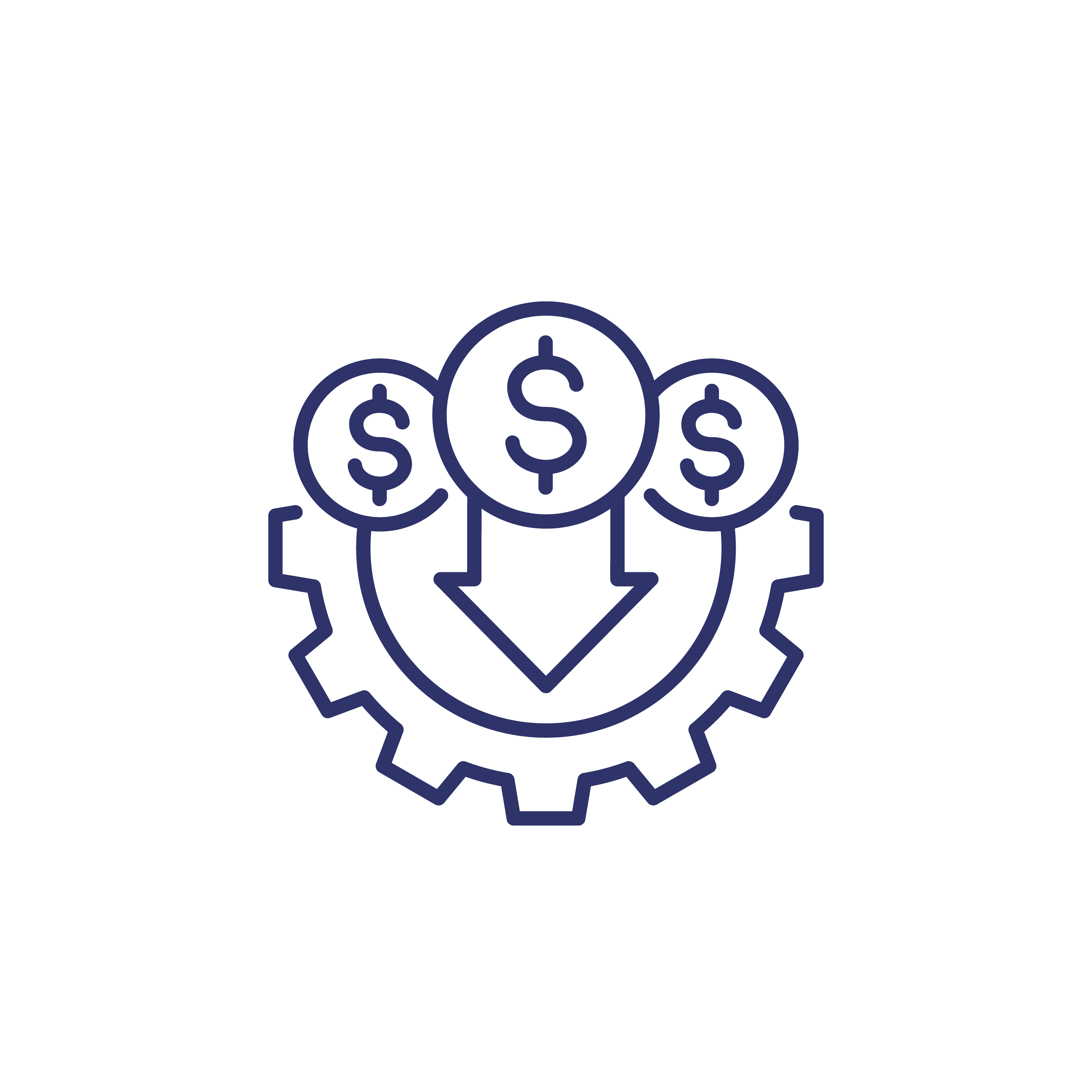 Reduce, decrease cost line icon on white 1541104 Vector Art at Vecteezy