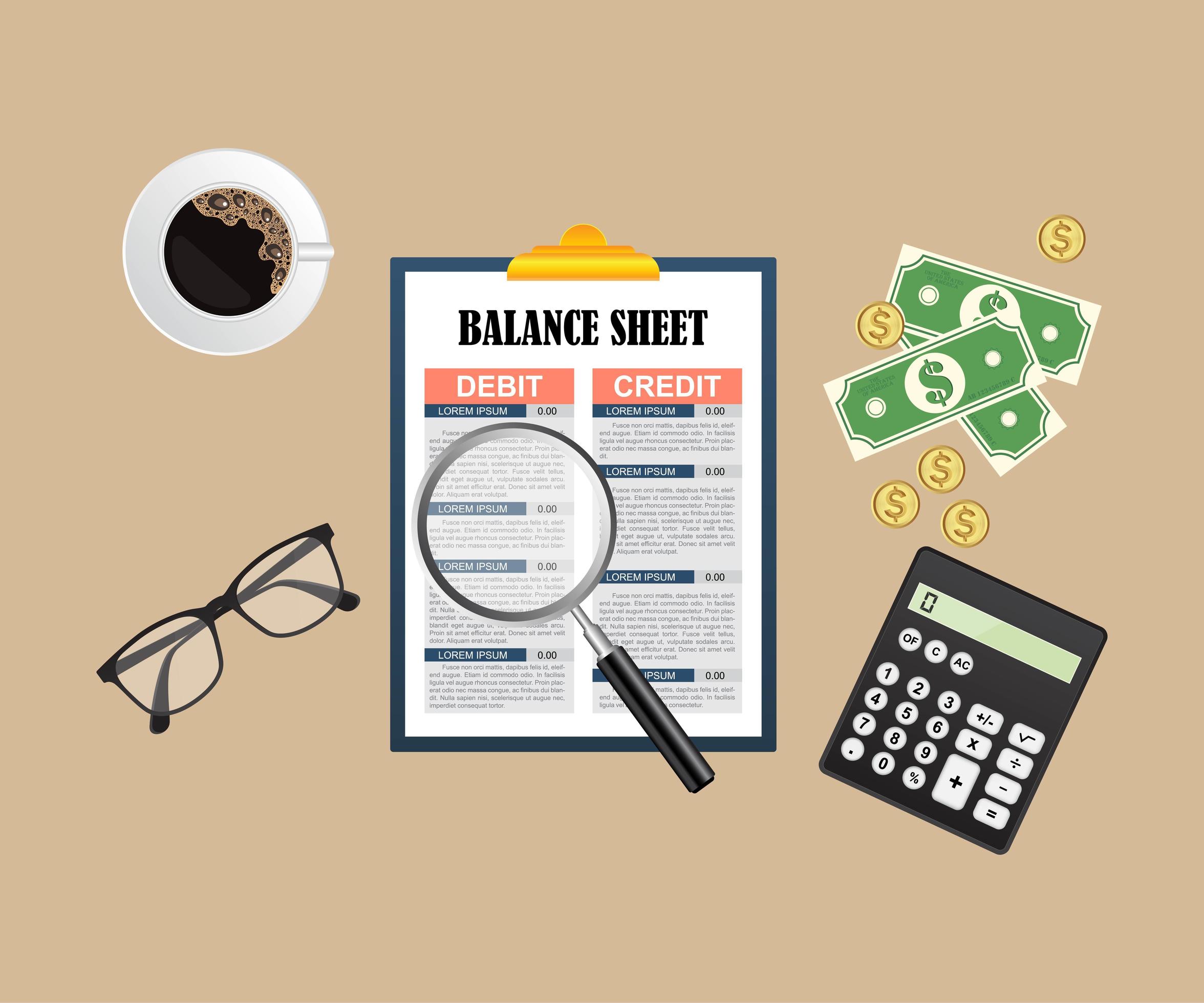 Auditing Concept Background With Office Objects 1541382 Vector Art At
