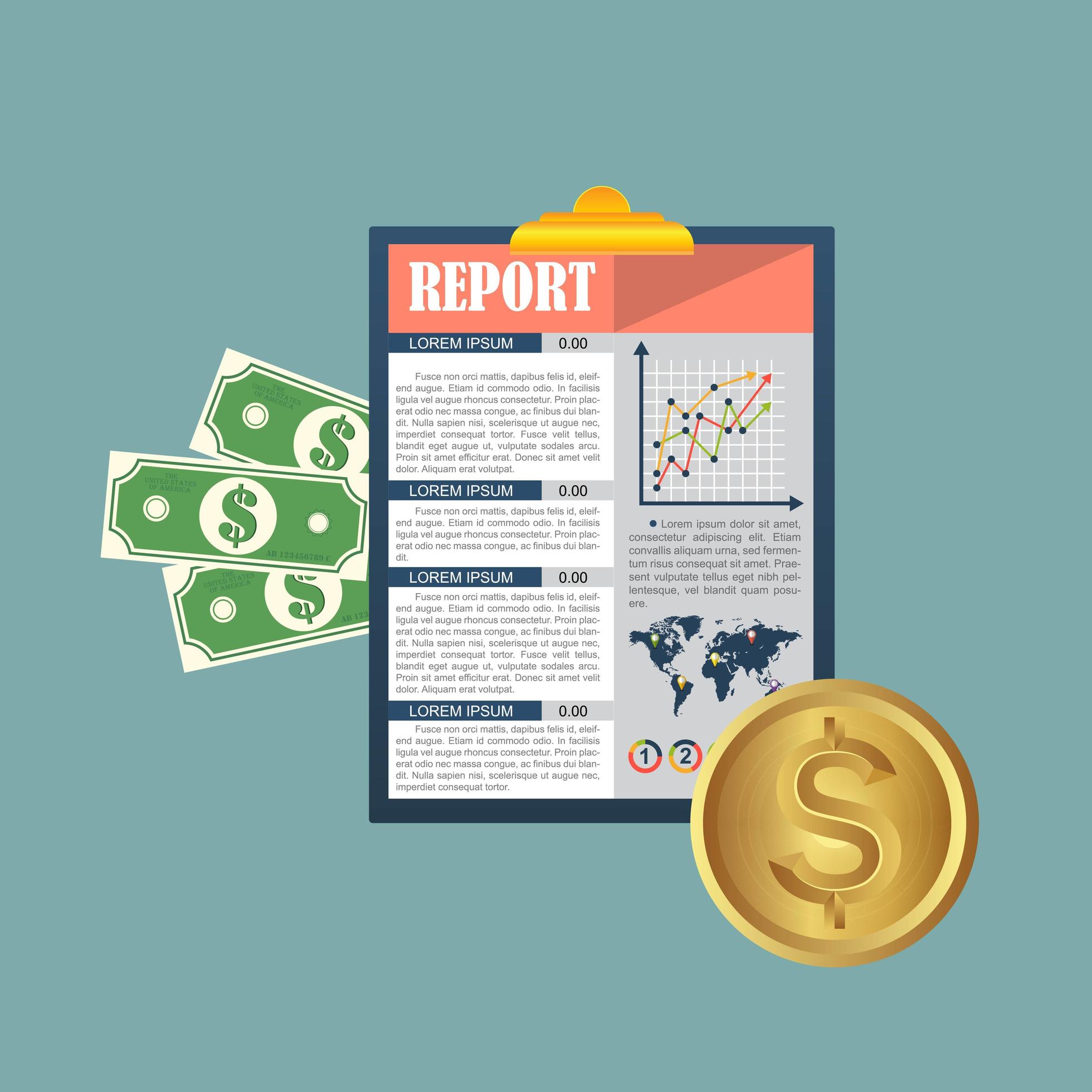 Auditing Concept Background With Office Objects 1541393 Vector Art At