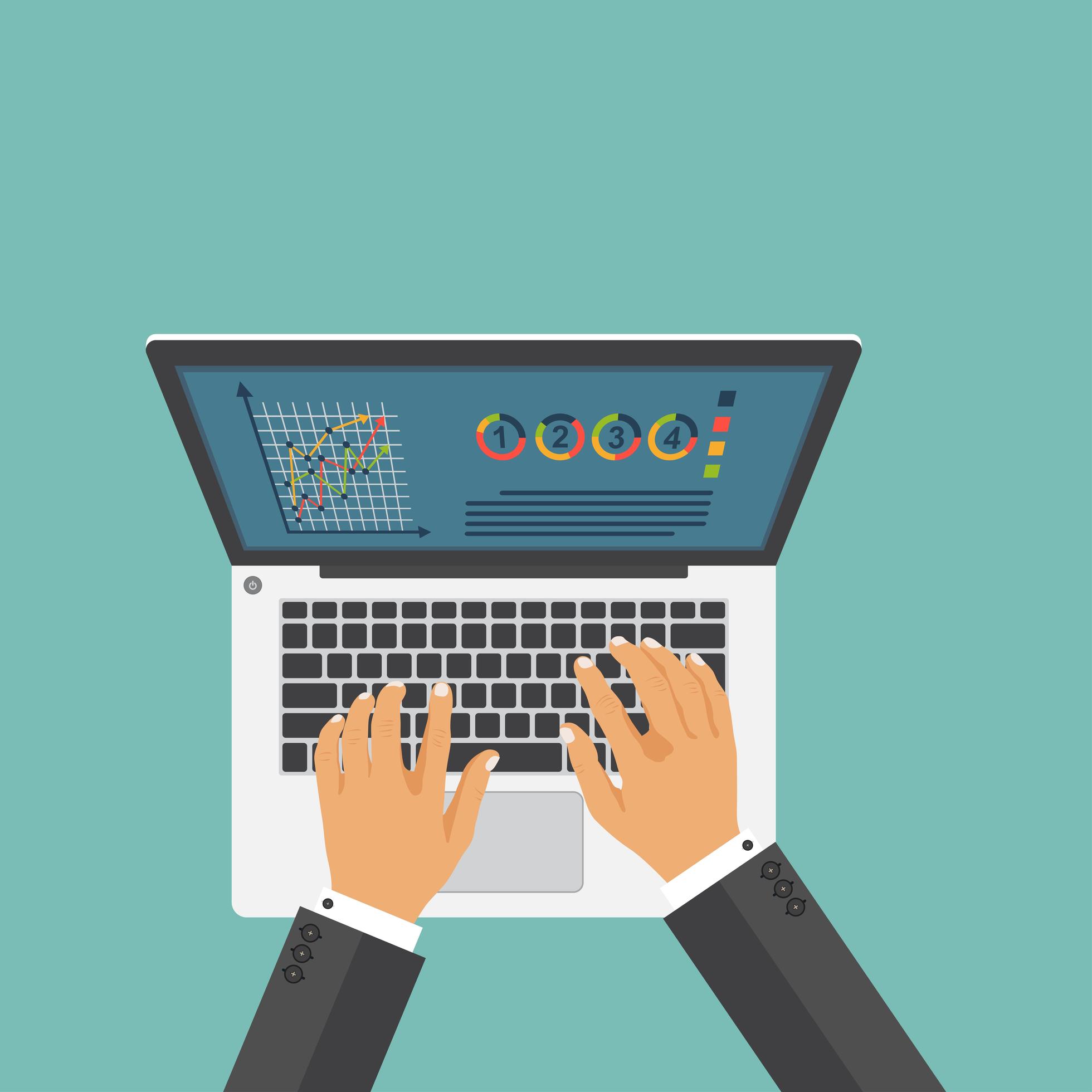 Auditing Concept Background With A Laptop 1541435 Vector Art At Vecteezy
