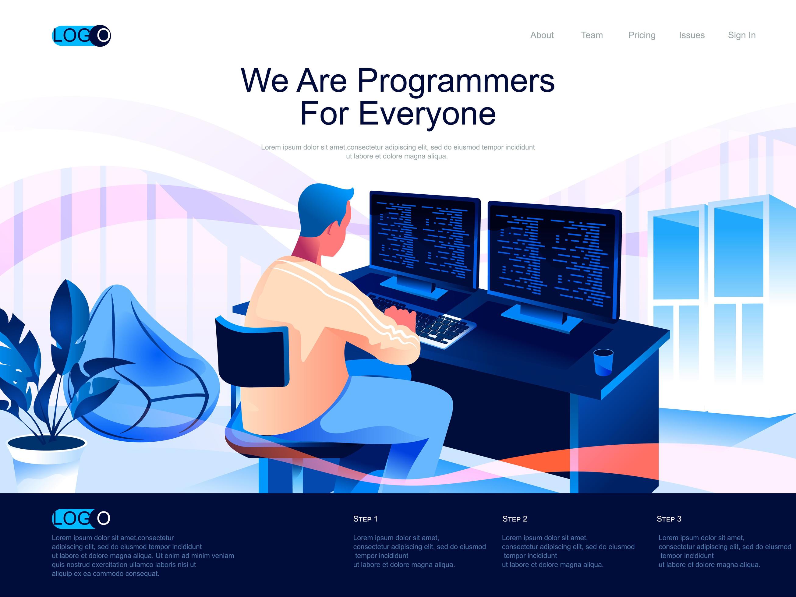 We are Programmers for everyone landing page 1545723 Vector Art at Vecteezy