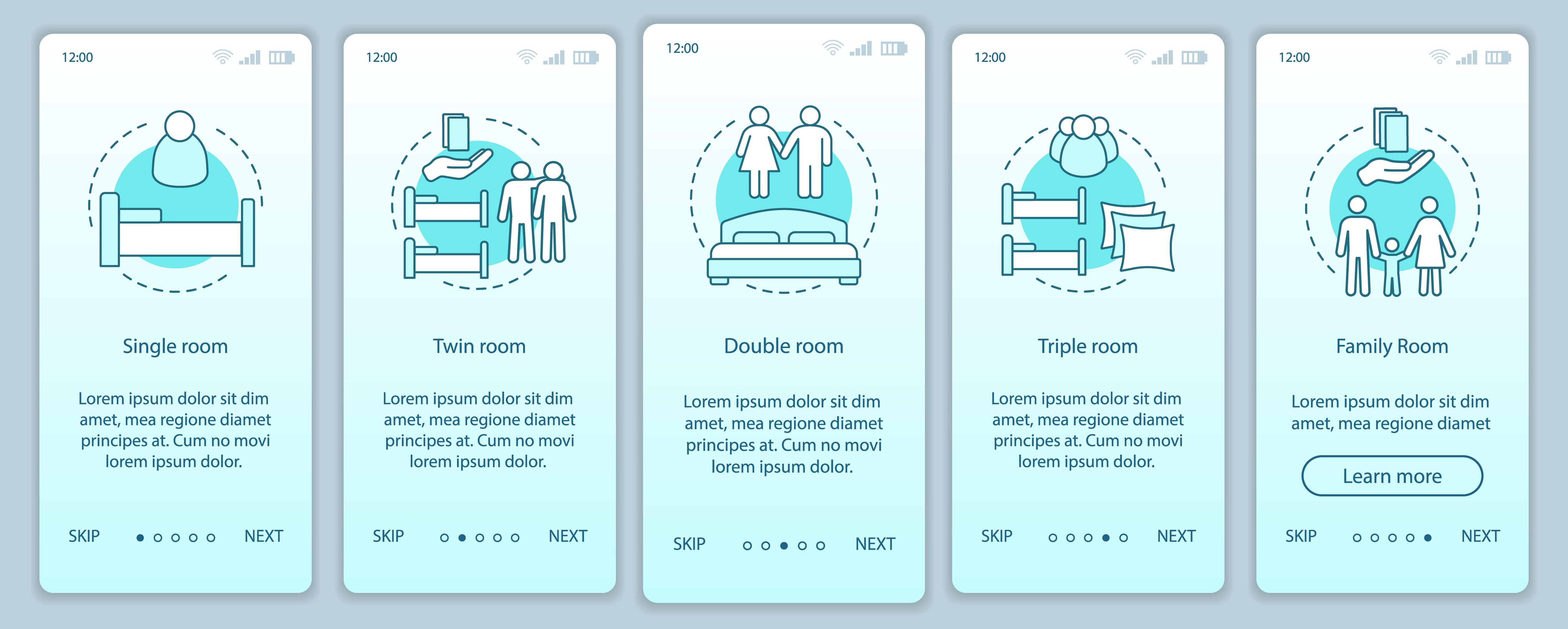 Hotel room types onboarding mobile app page screen 1591898 Vector Art ... Hotel room types onboarding mobile app page screen 1591898 Vector Art ...
