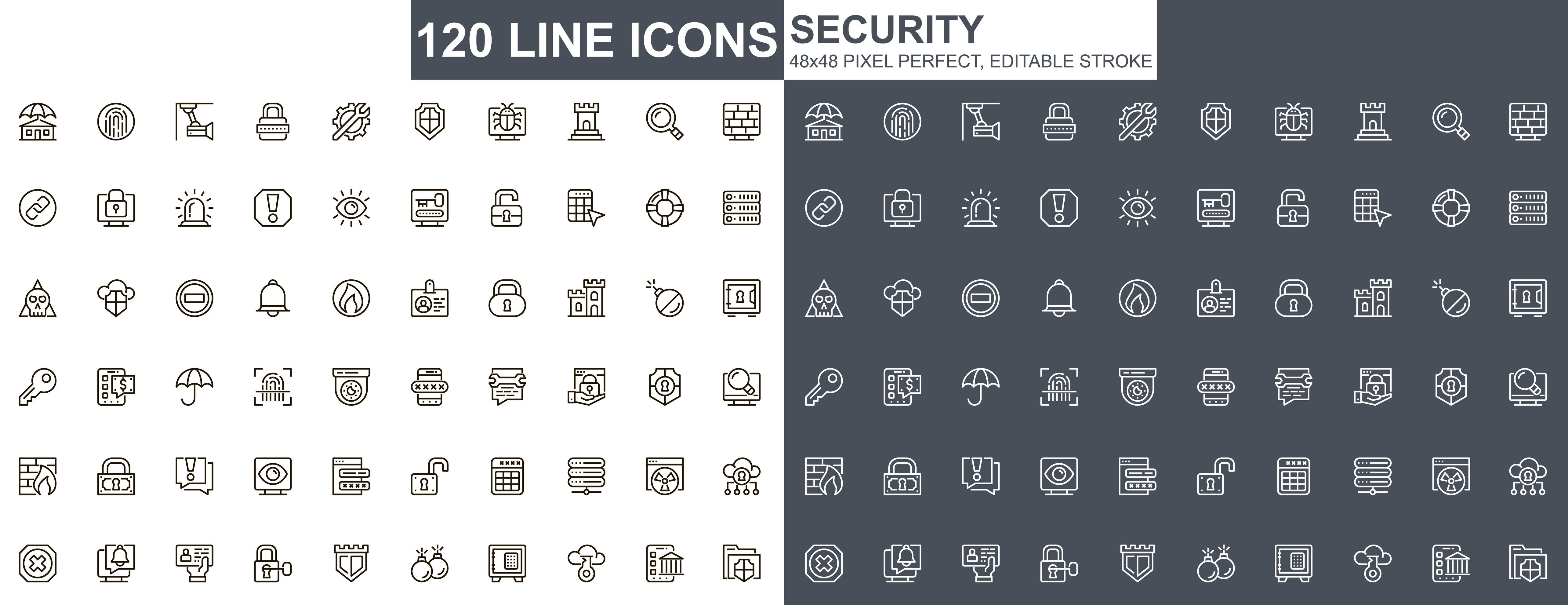 Security thin line icons set 1613438 Vector Art at Vecteezy