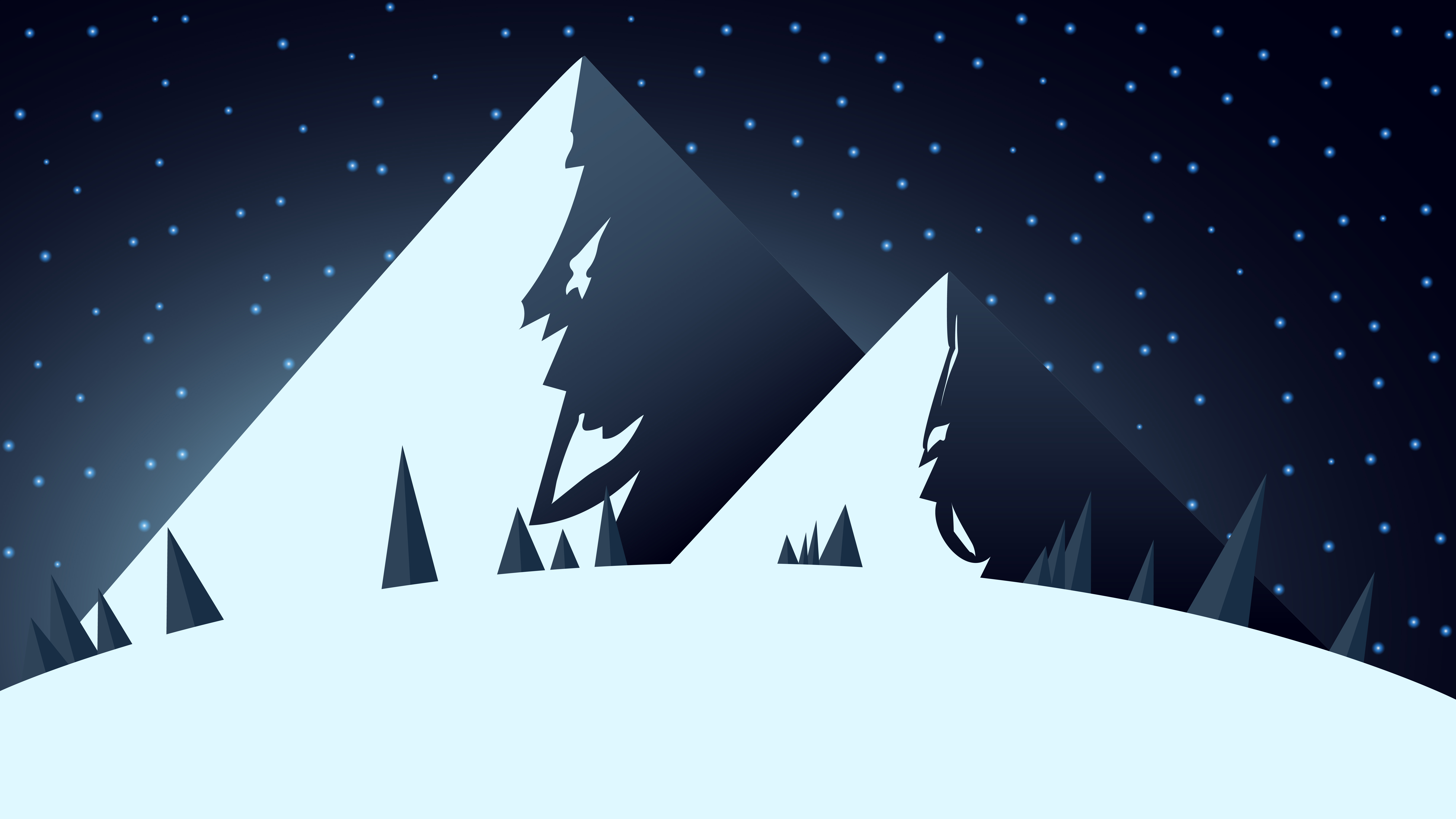 Winter landscape with two big snowy mountains 1635003 Vector Art at ...