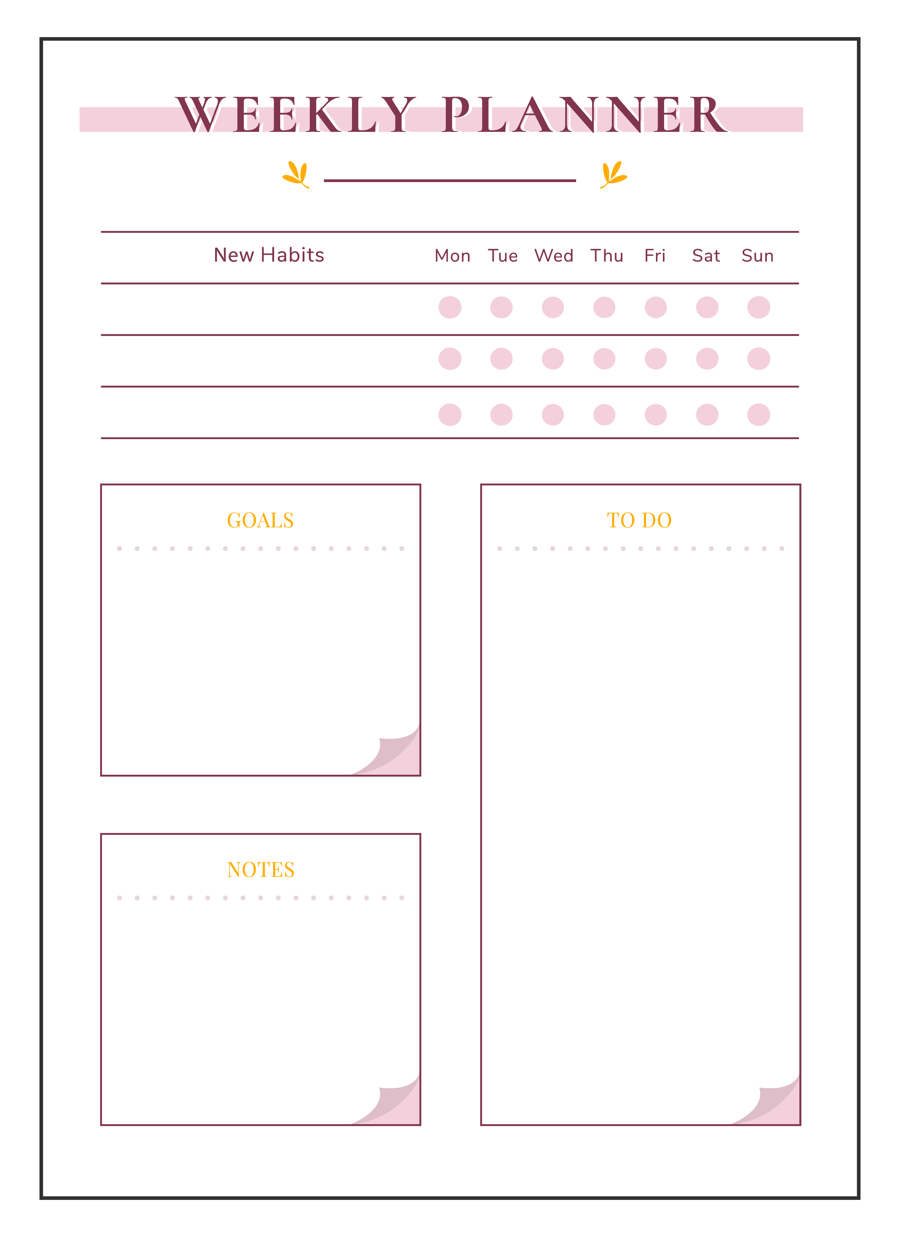 Cute weekly planner minimalist planner page design 1644060 Vector Art ... Cute weekly planner minimalist planner page design 1644060 Vector Art ...