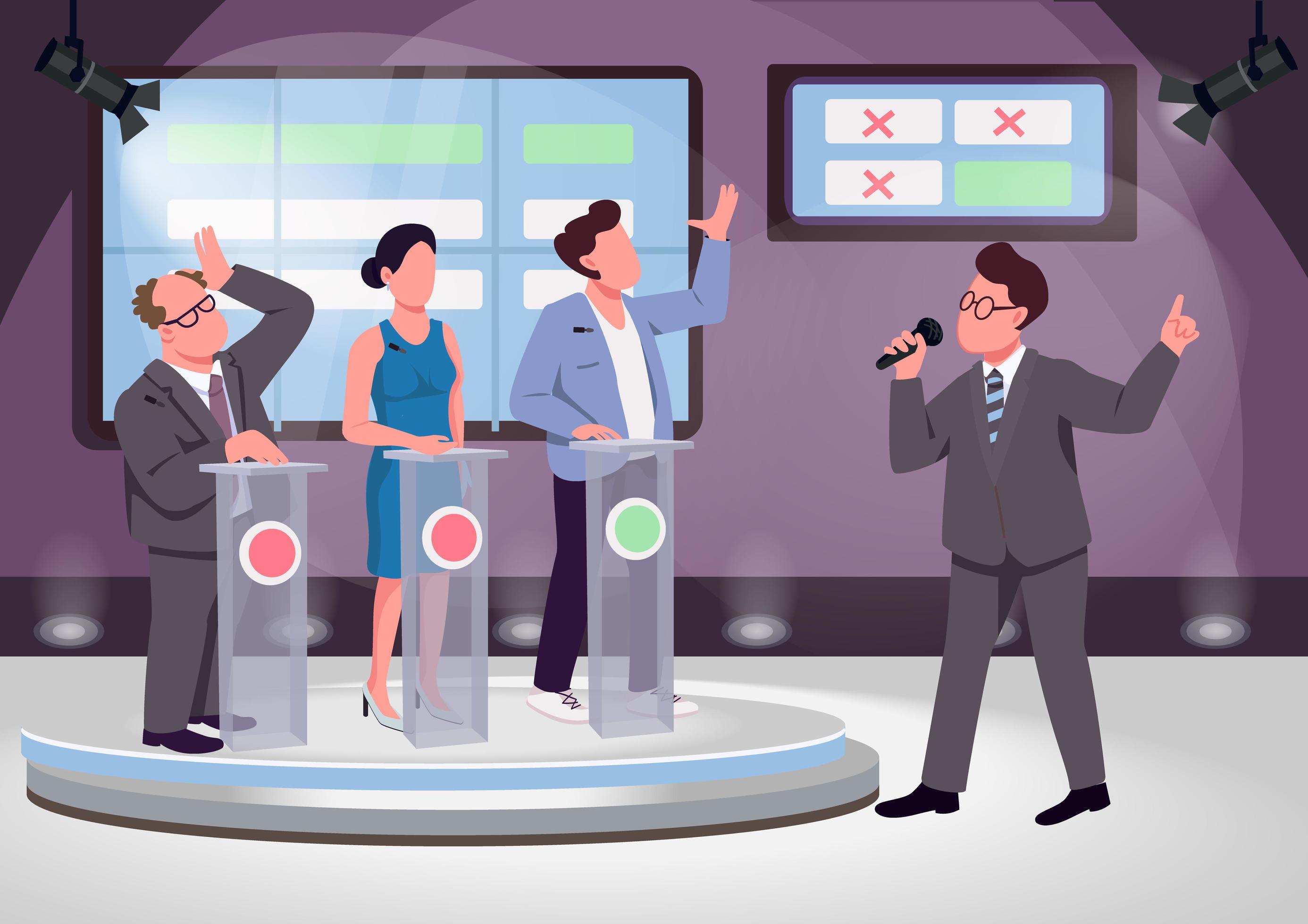 Quiz show scene 1644203 Vector Art at Vecteezy Quiz show scene 1644203 Vector Art at Vecteezy