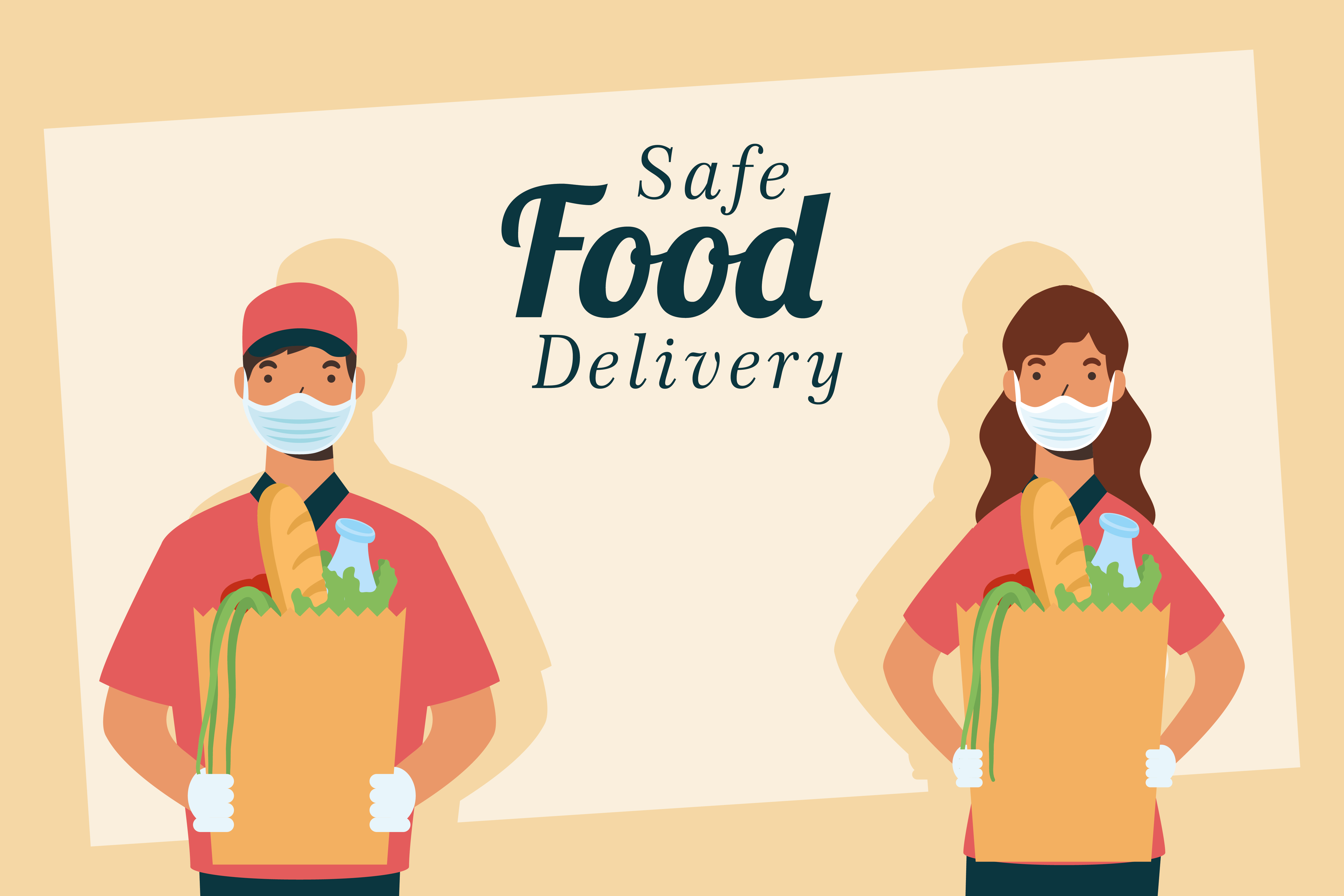 Safe food delivery concept banner 1664424 Vector Art at Vecteezy Safe food delivery concept banner 1664424 Vector Art at Vecteezy