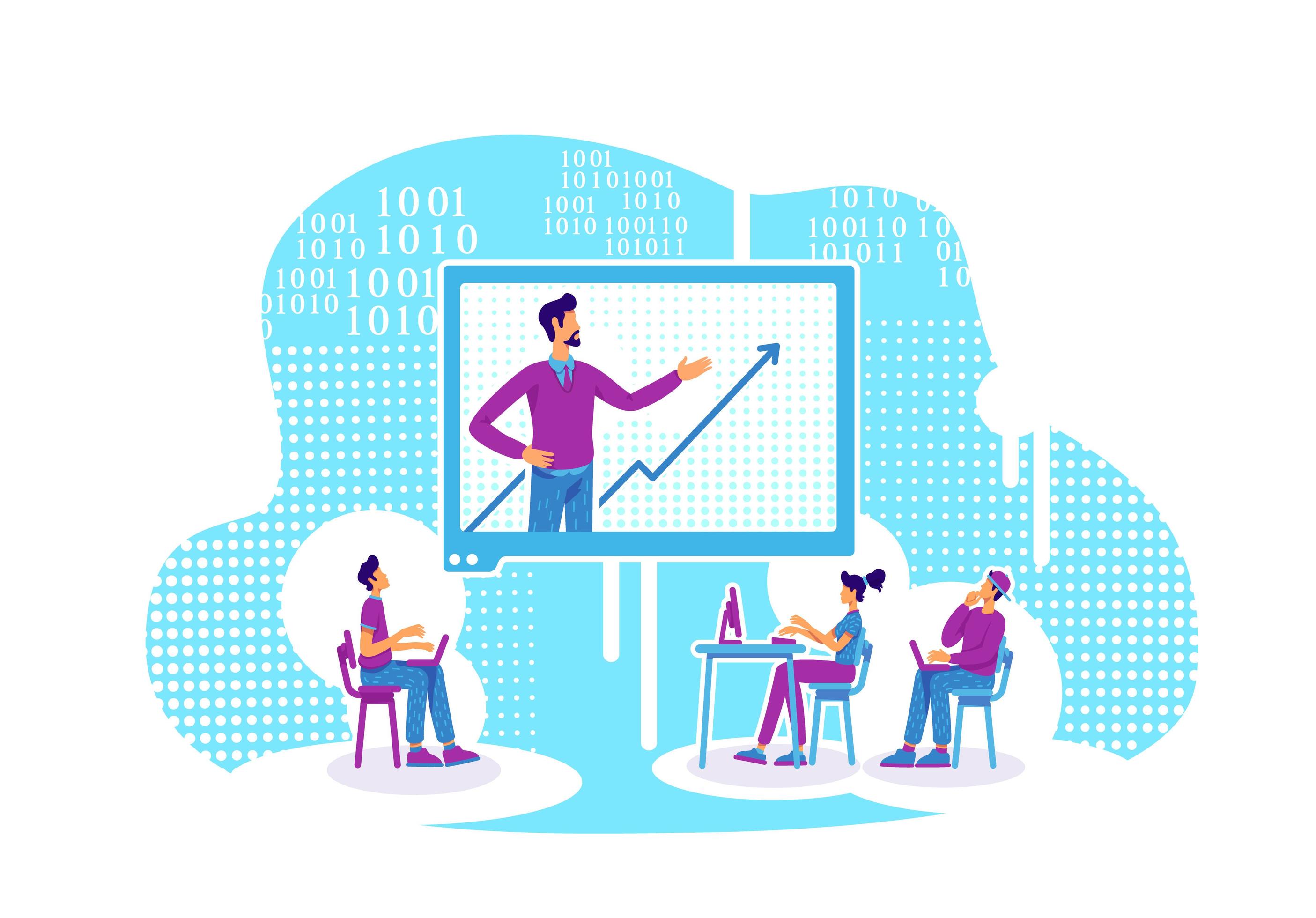 Data analytics and coding online lesson 1736498 Vector Art at Vecteezy