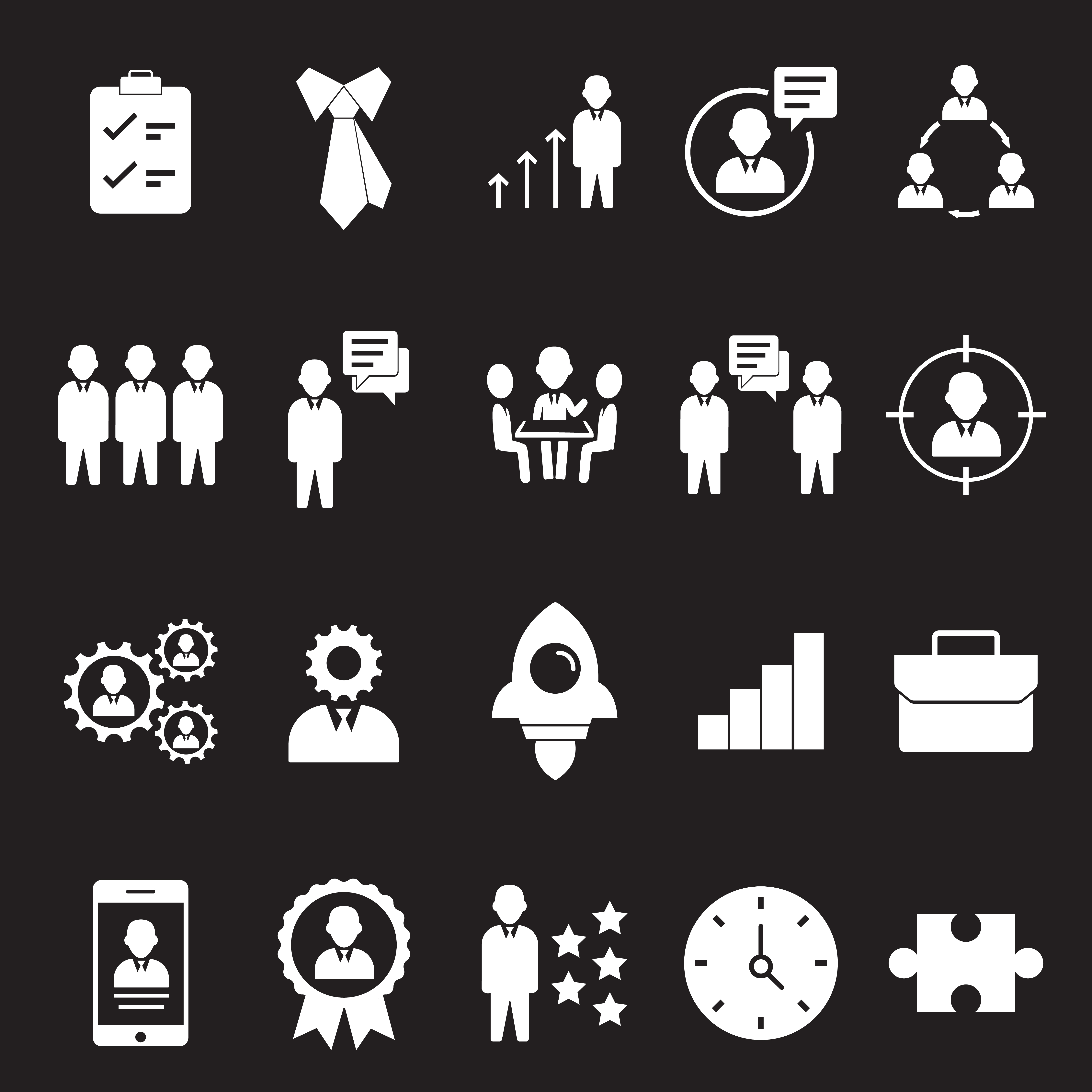 Set of Work Icons 1760117 Vector Art at Vecteezy