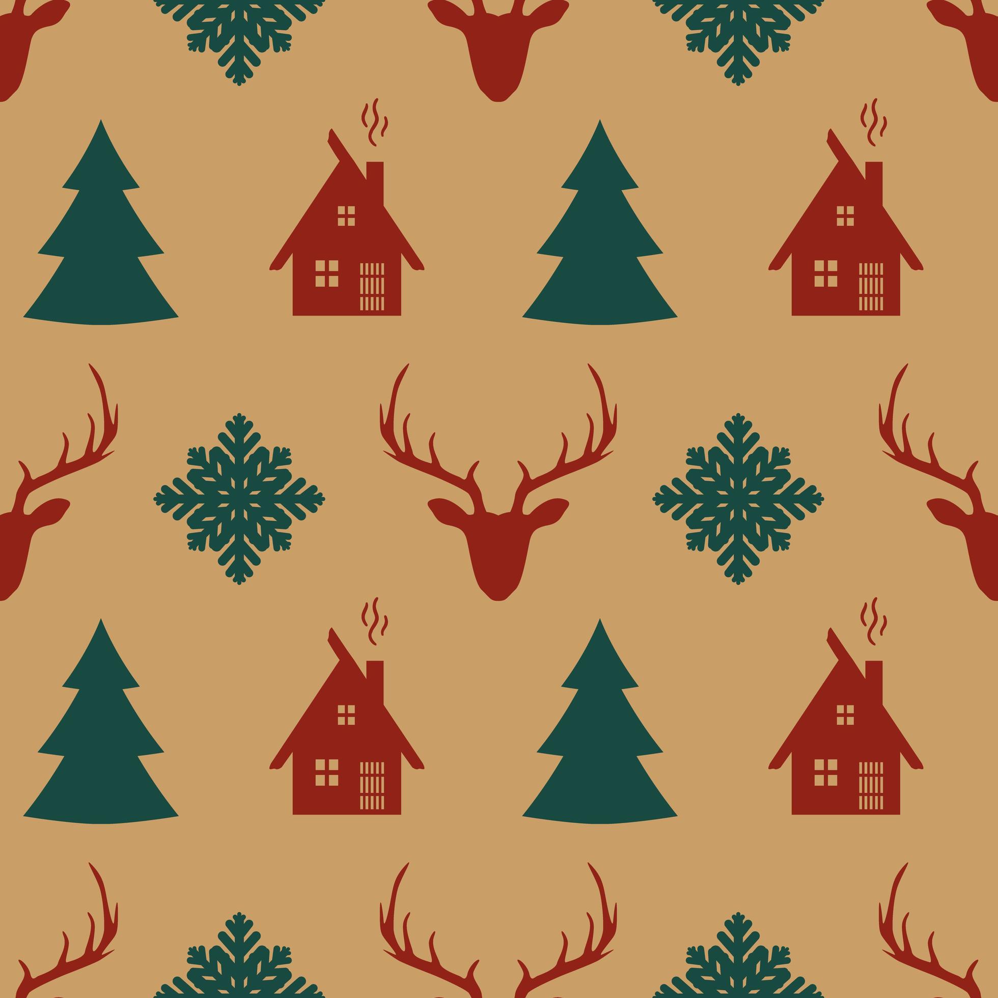 Retro Christmas seamless pattern. 1777038 Vector Art at Vecteezy