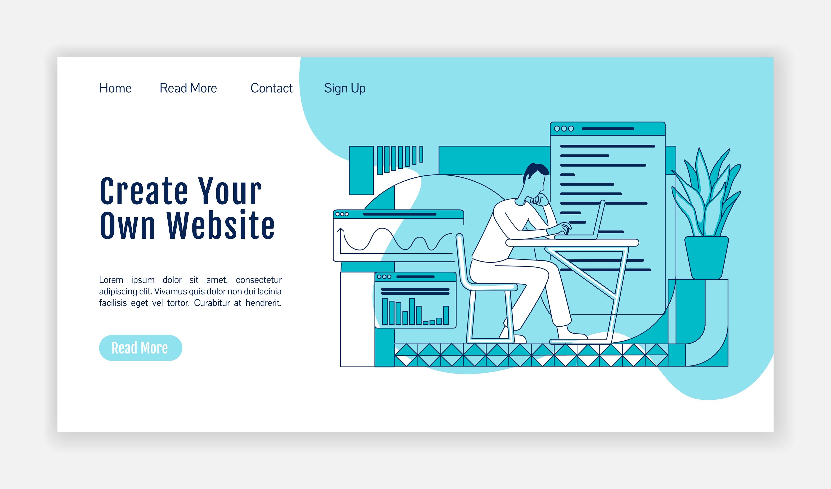Programming courses landing page 1781186 Vector Art at Vecteezy