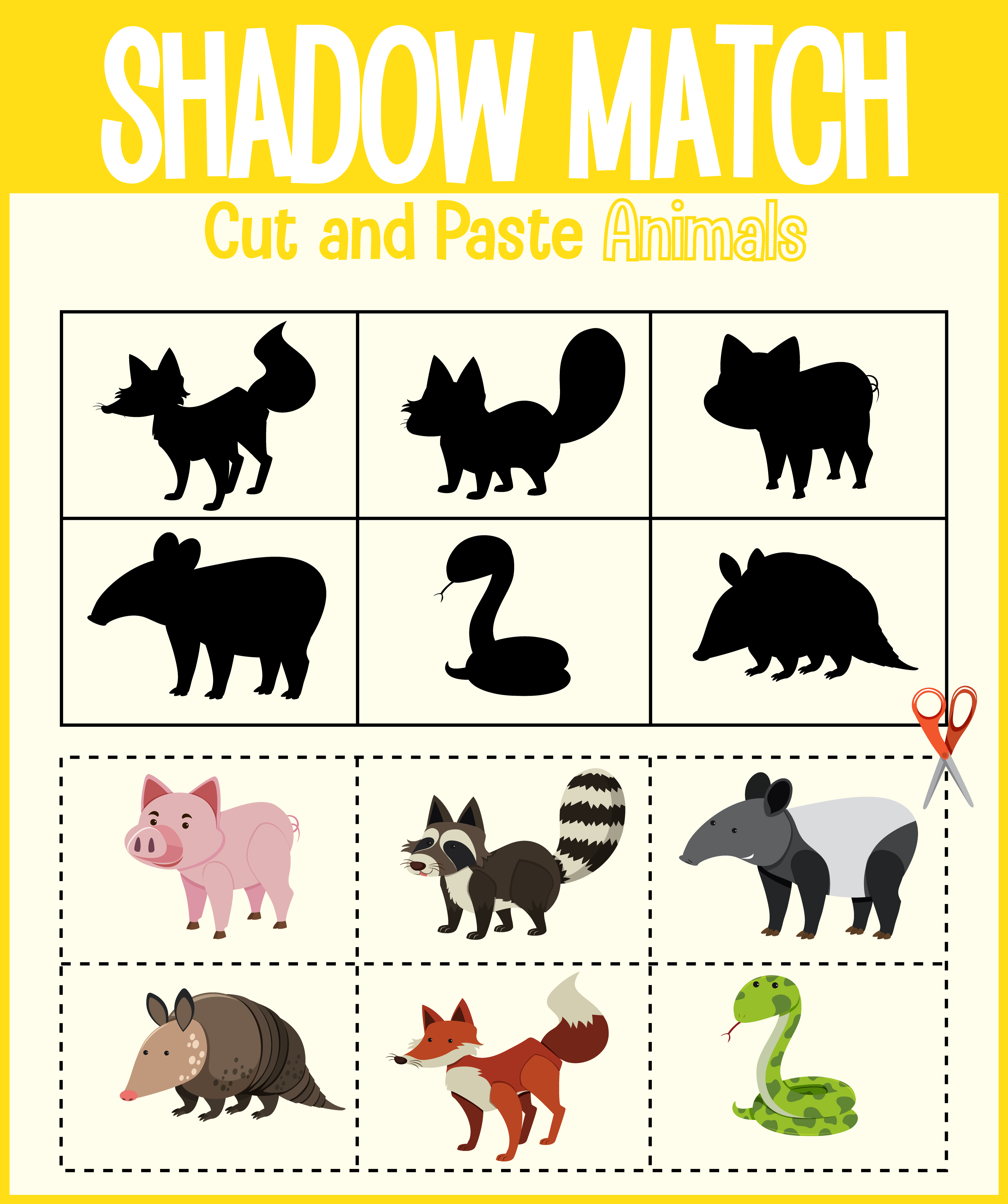 Find the correct shadow, shadow match worksheet 1783934 Vector Art at ... Find the correct shadow, shadow match worksheet 1783934 Vector Art at ...