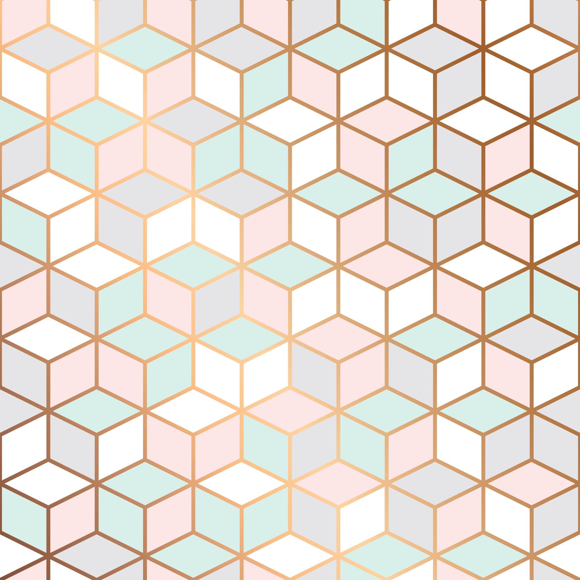 Vector marble texture, seamless pattern design with golden cubes ...