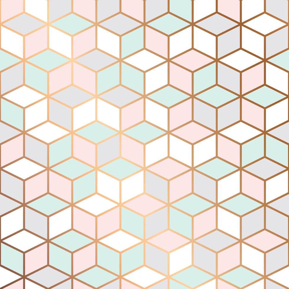 Vector marble texture, seamless pattern design with golden cubes ...