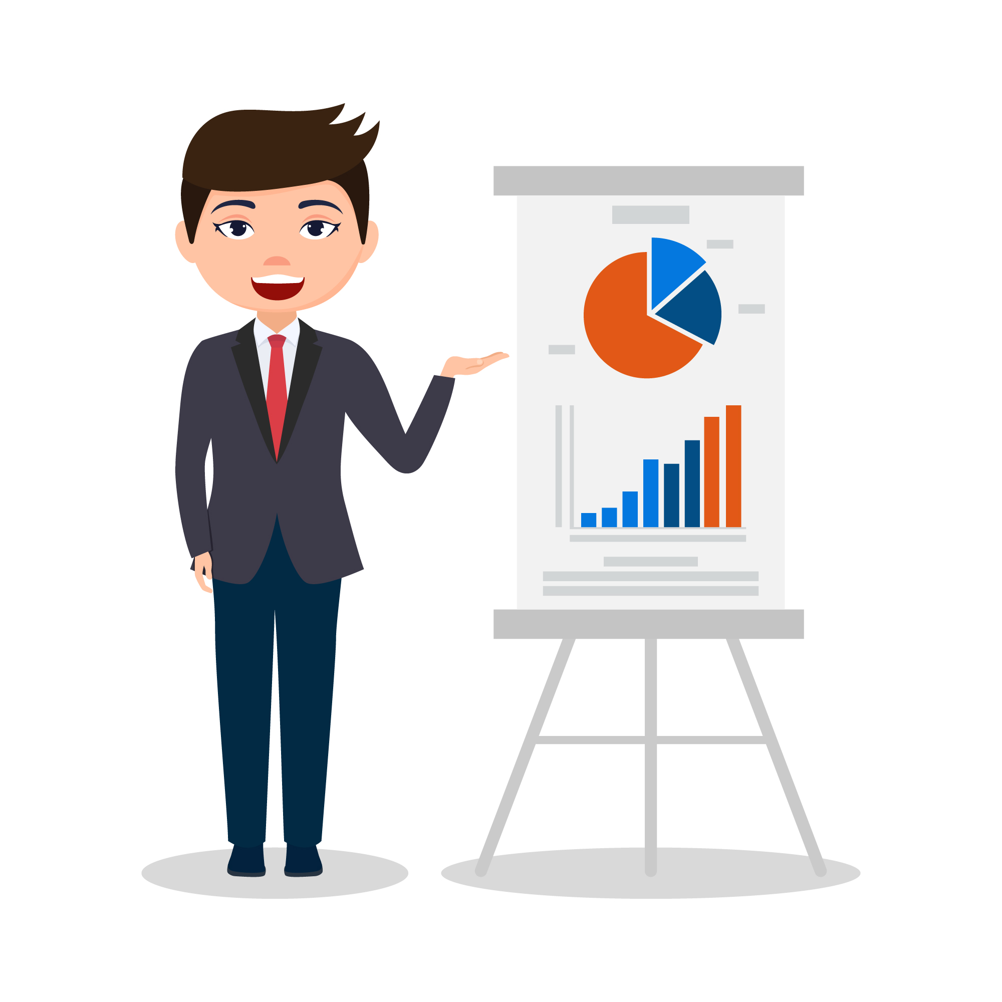 Business man presenting 1822204 Vector Art at Vecteezy