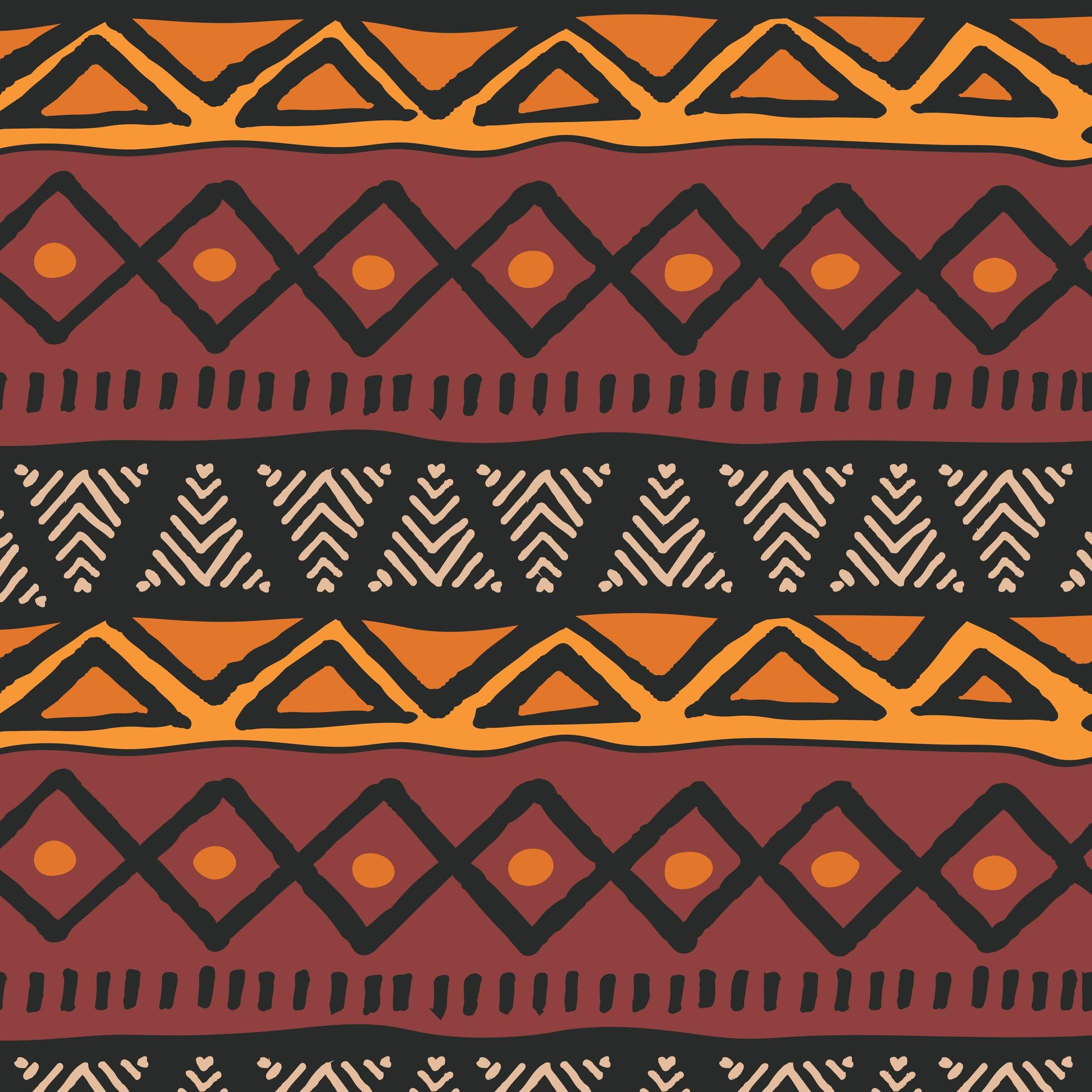 Tribal Ethnic Colorful Bohemian Pattern With Geometric Elements