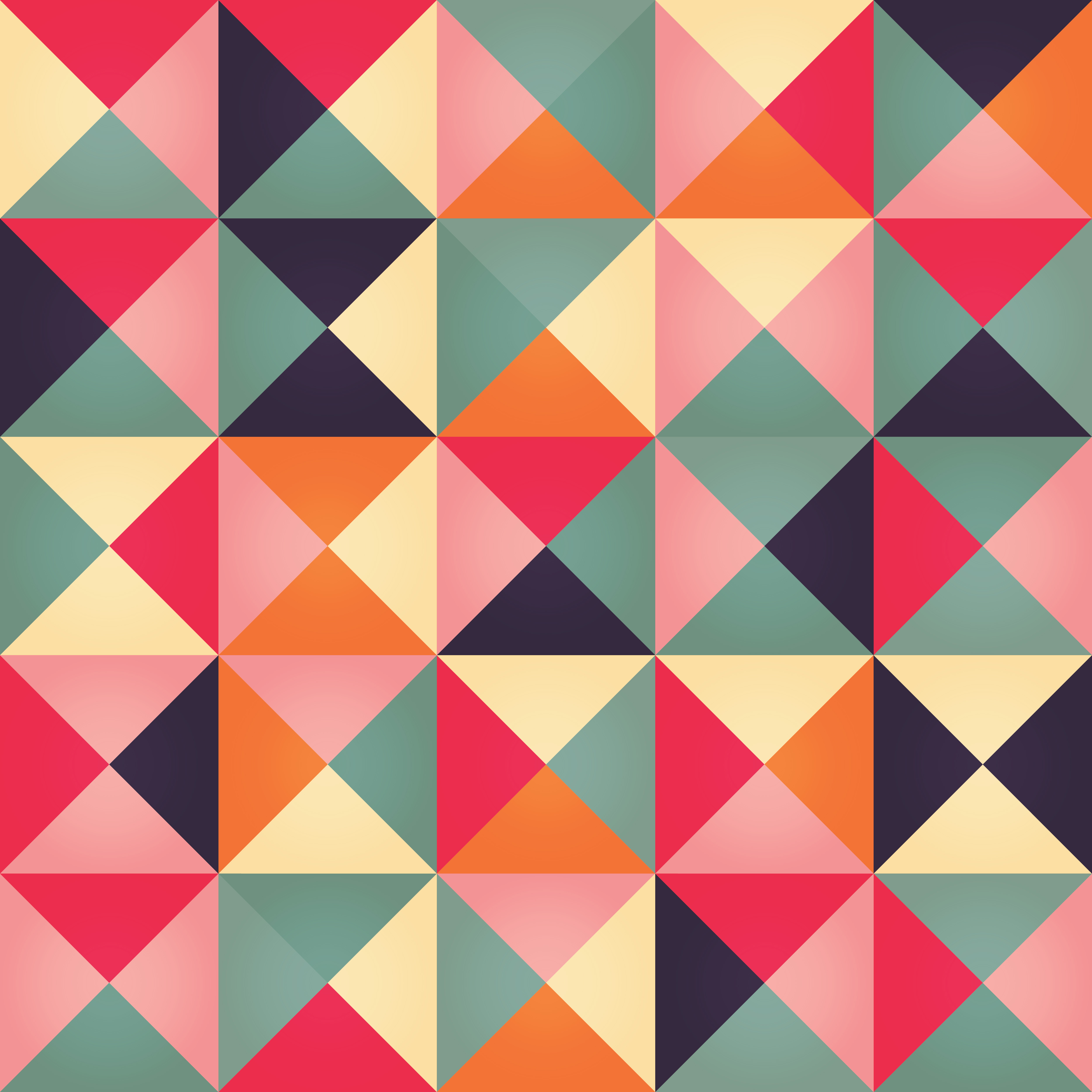 Geometric seamless pattern with colorful triangles in retro design ...