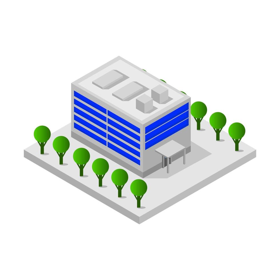 Edificio Isométrico Ilustrado Sobre Fondo Blanco 1824994 Vector En Vecteezy