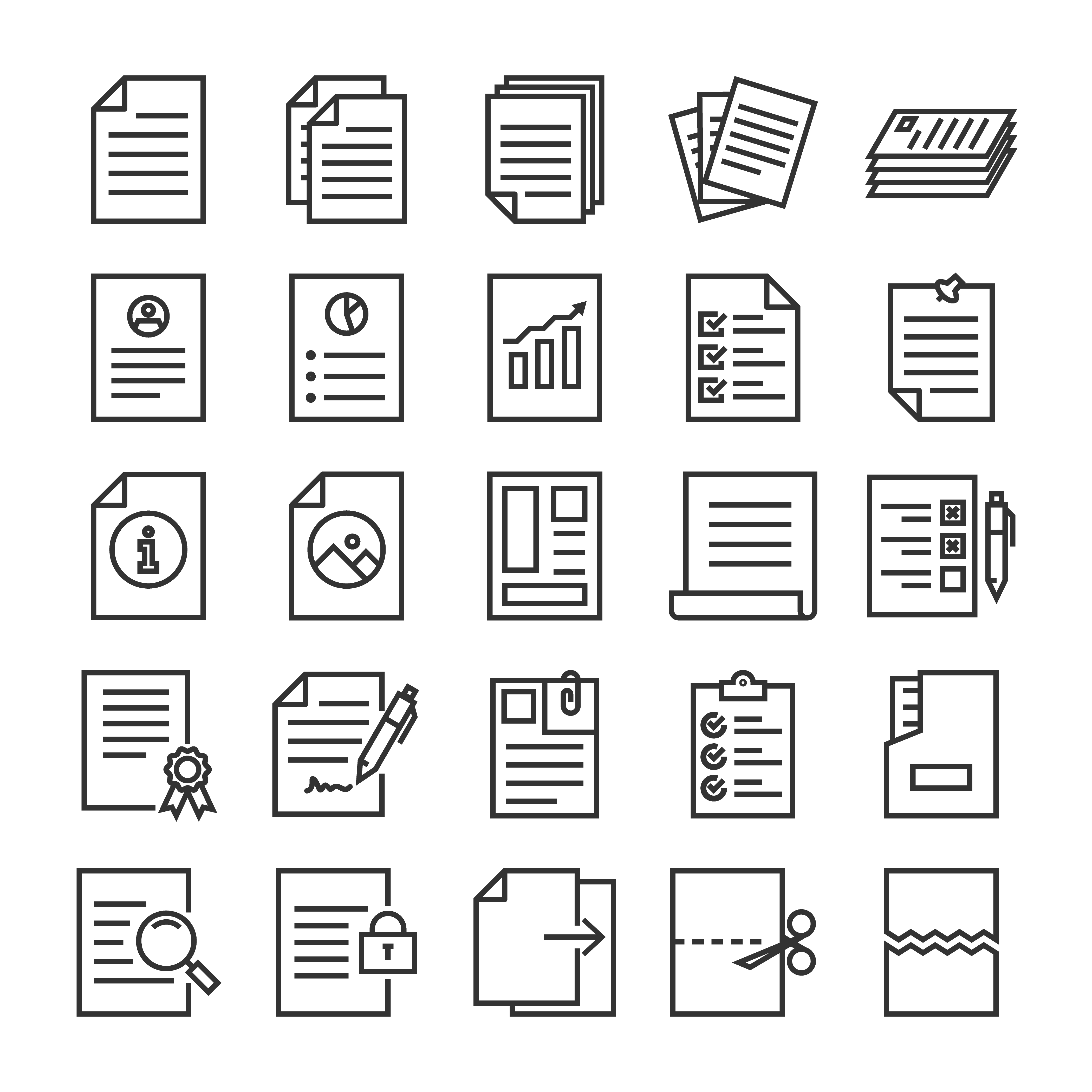 Documents outline icon set 1828553 Vector Art at Vecteezy Documents outline icon set 1828553 Vector Art at Vecteezy