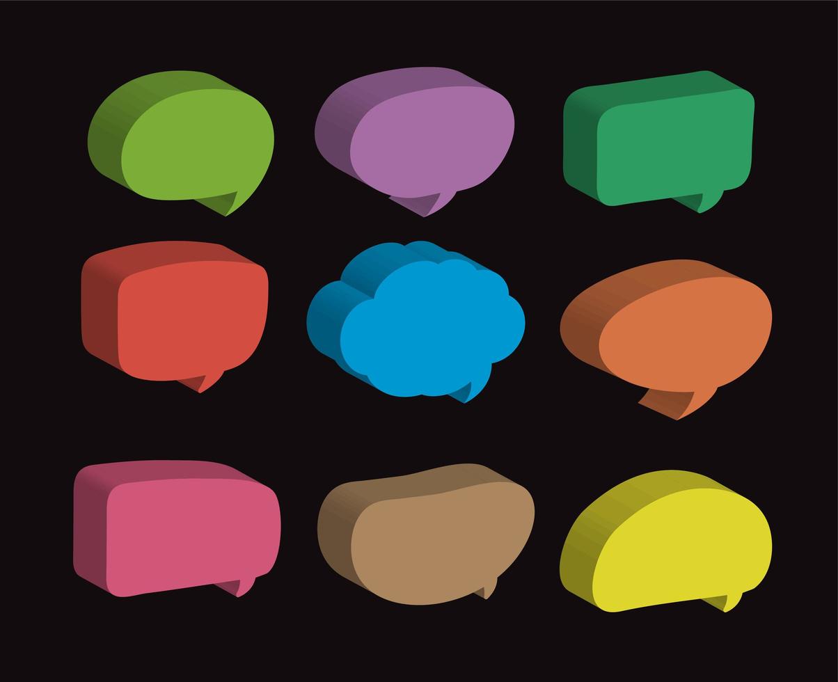 3D speech bubbles vector set 1828991 Vector Art at Vecteezy