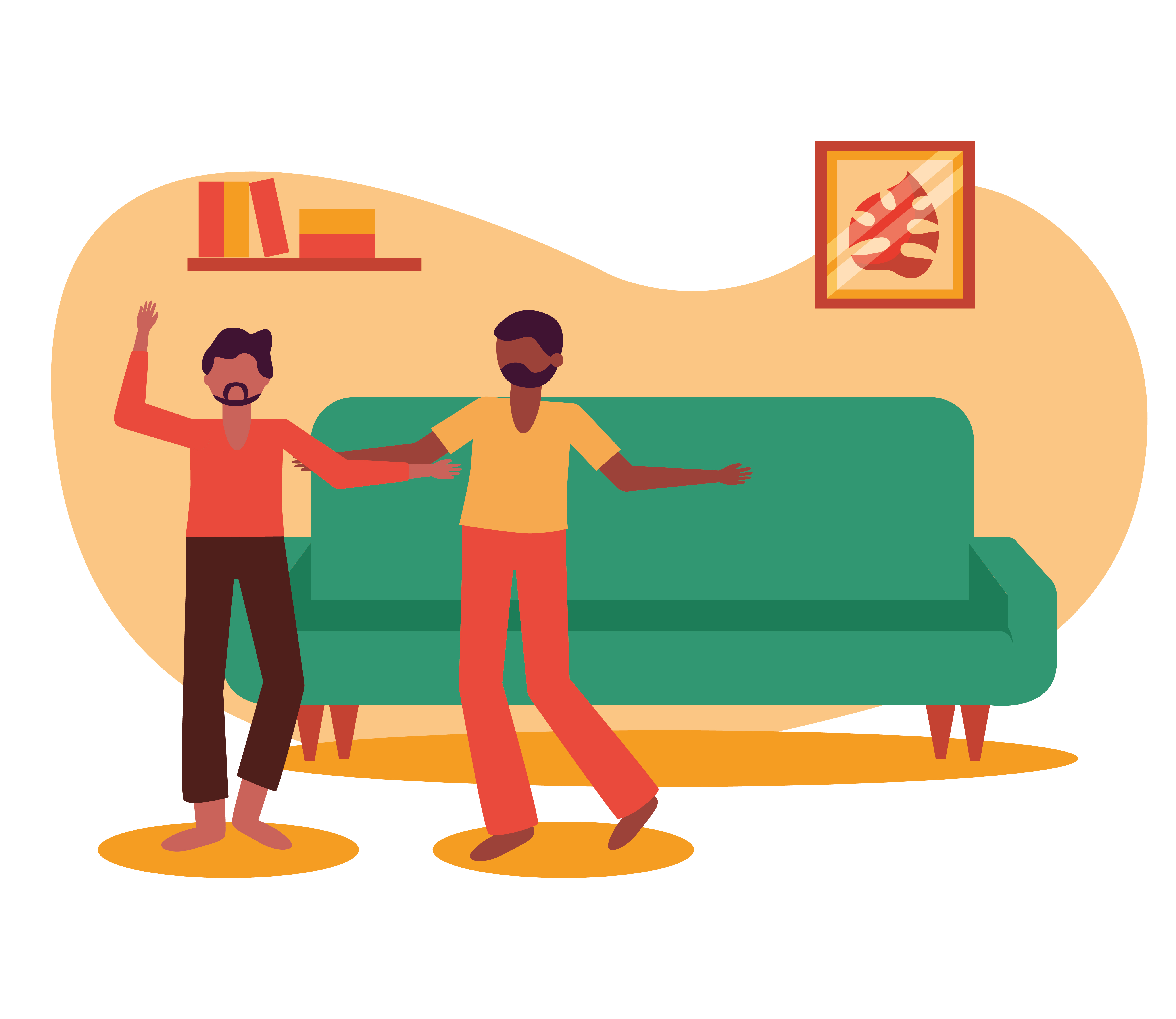 Men And Couch At Home Vector Design 1829242 Vector Art At Vecteezy