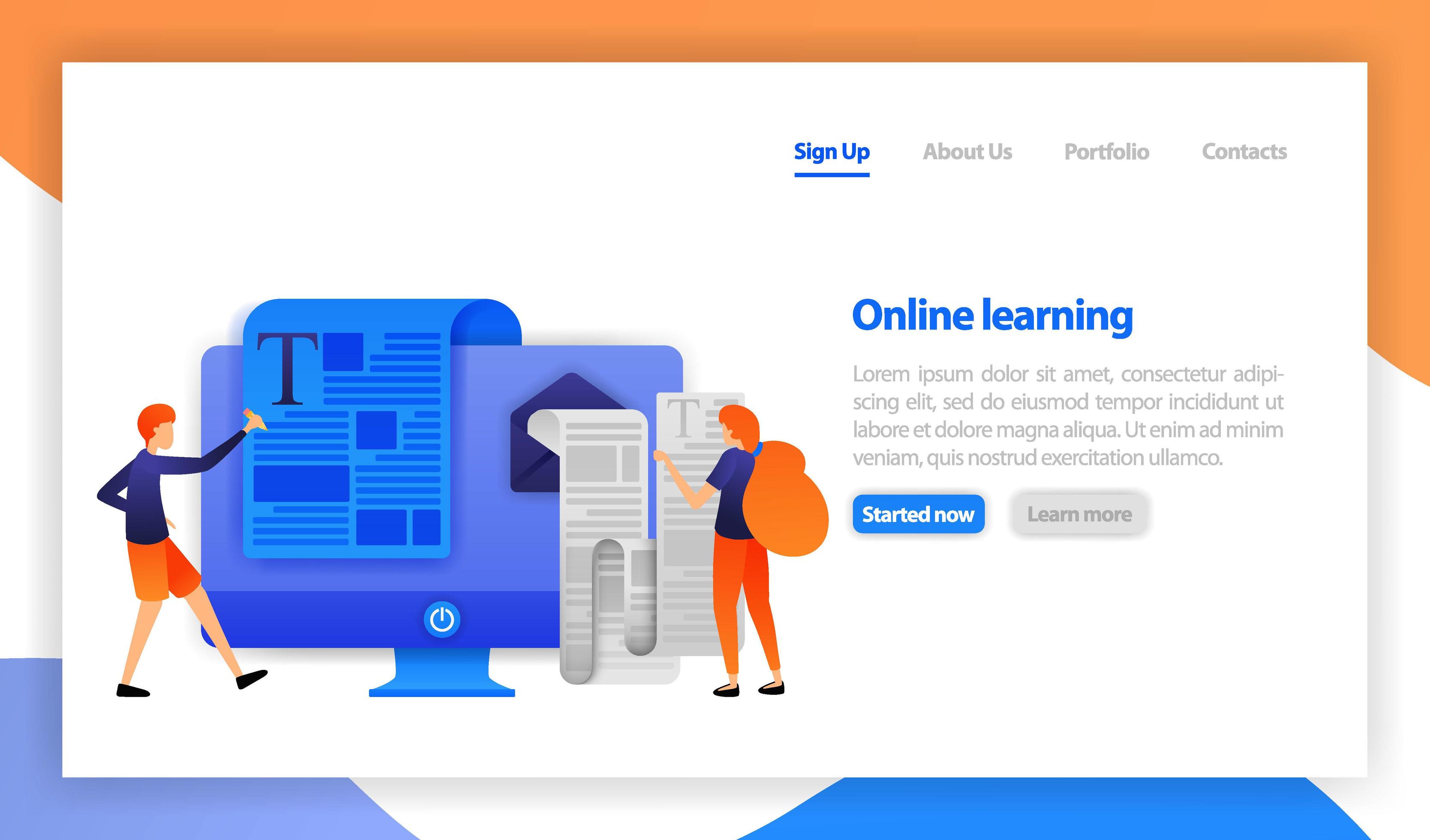 Online distance studying and education concept. distance education ...