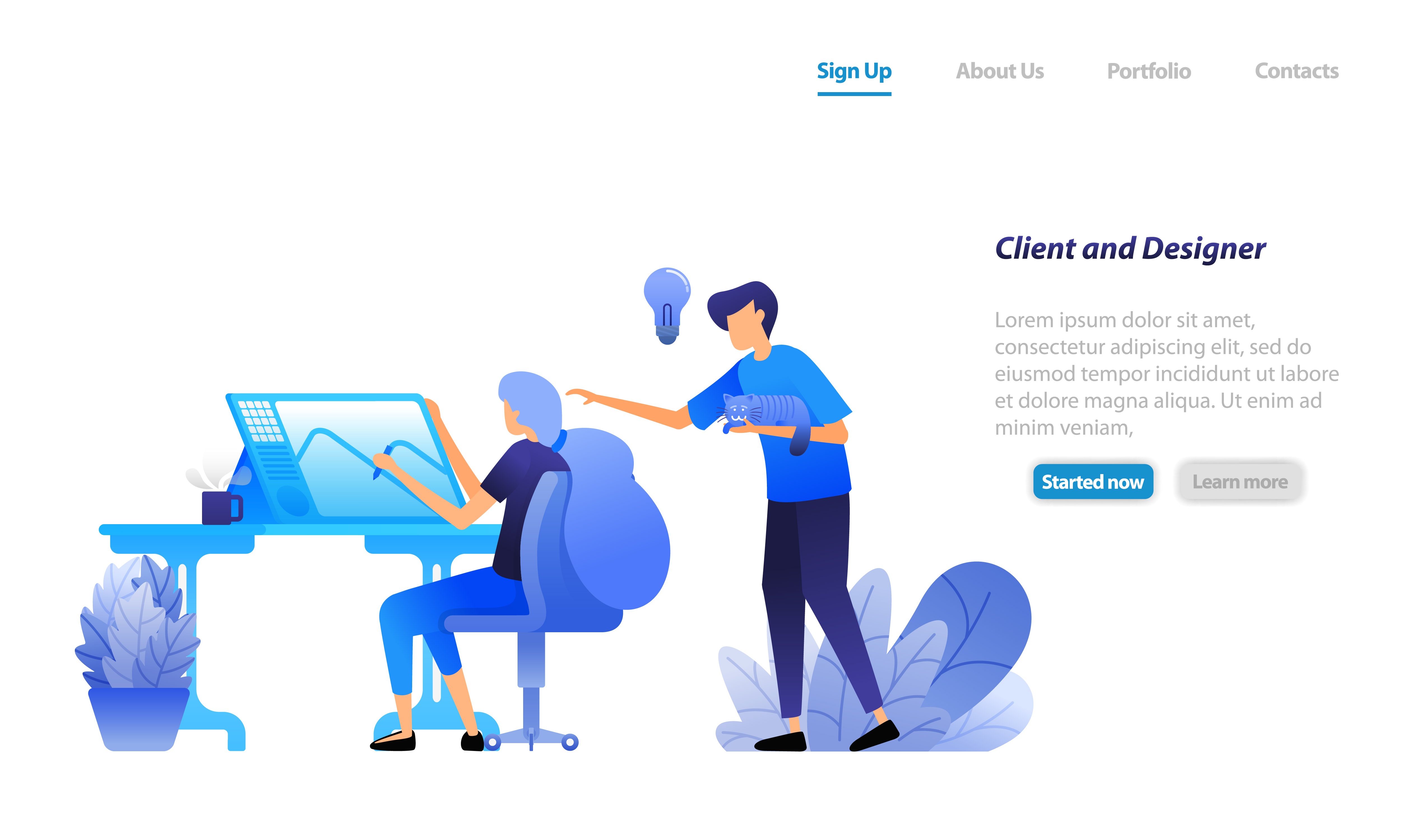 client provides advice, direction and discuss ideas with designer ...