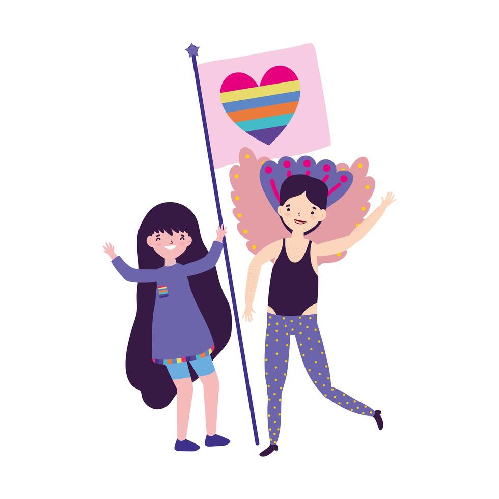 pride parade lgbt community, meeting people with heart rainbow flag ...