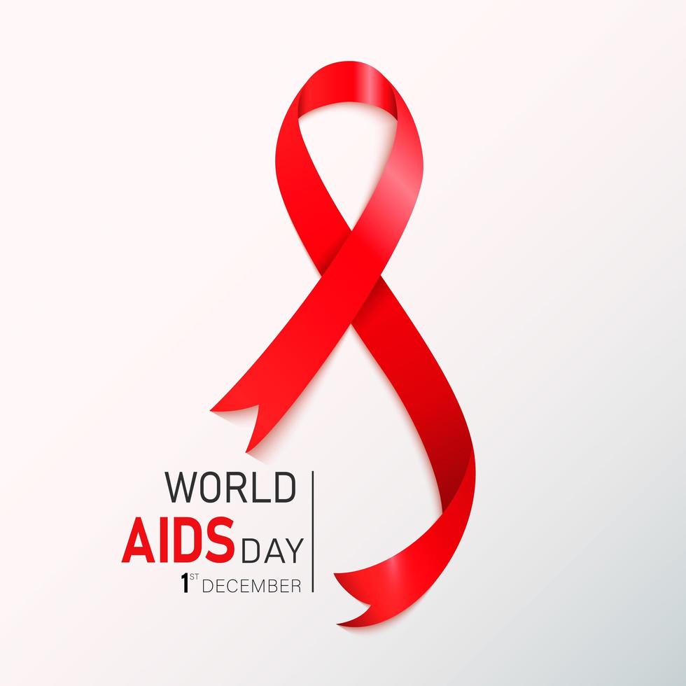 Hiv Awareness Red Ribbon. World Aids Day concept. Modern vector ... Hiv Awareness Red Ribbon. World Aids Day concept. Modern vector ...