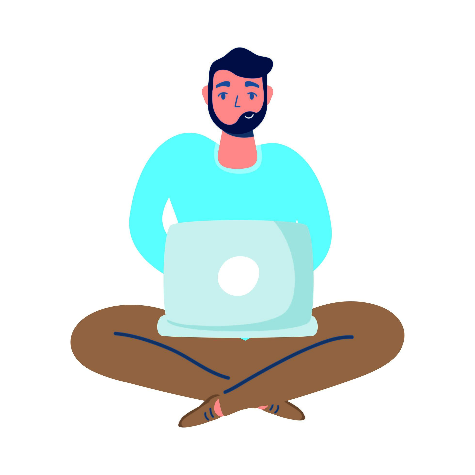 man using laptop computer icon 1838983 Vector Art at Vecteezy