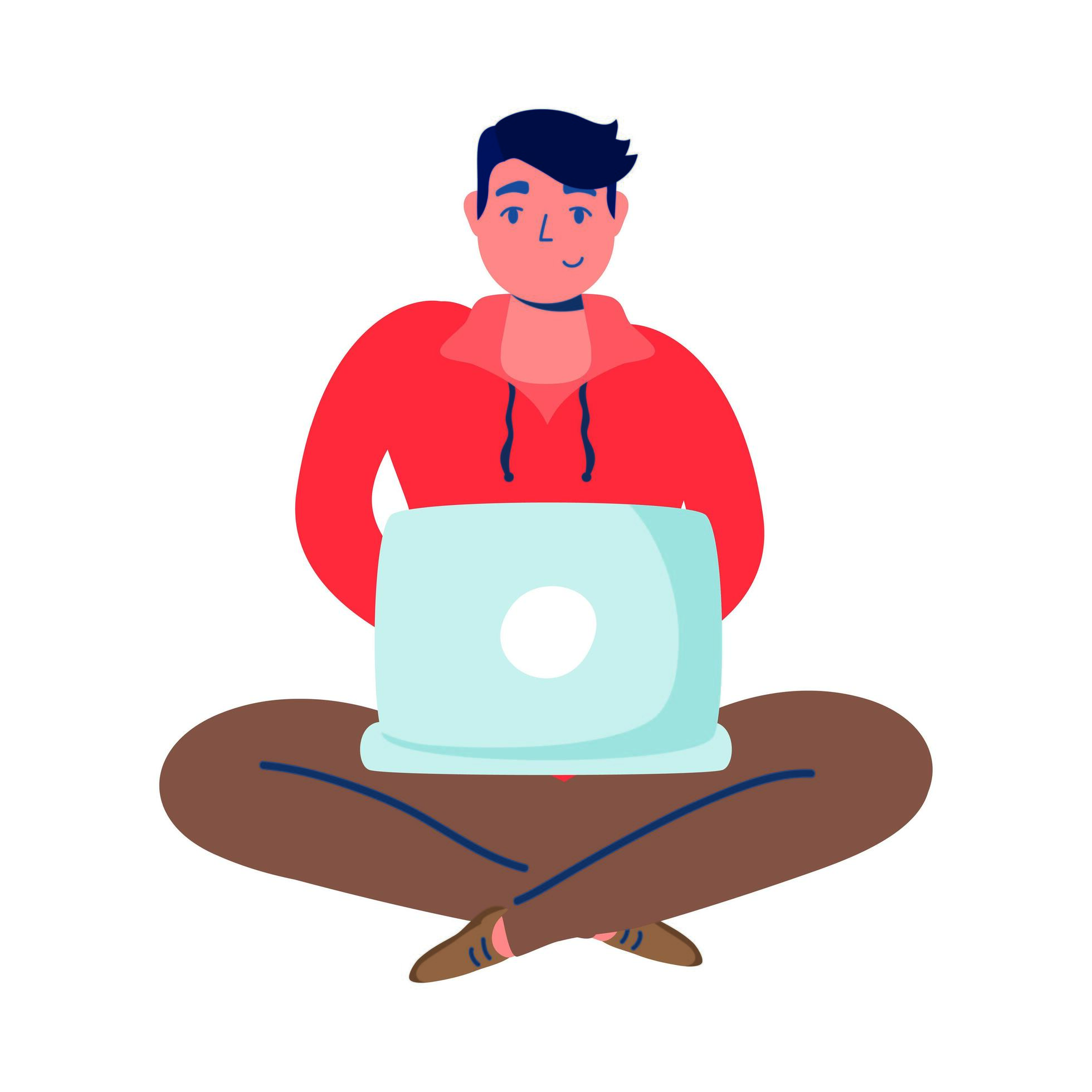 man using laptop computer icon 1839120 Vector Art at Vecteezy