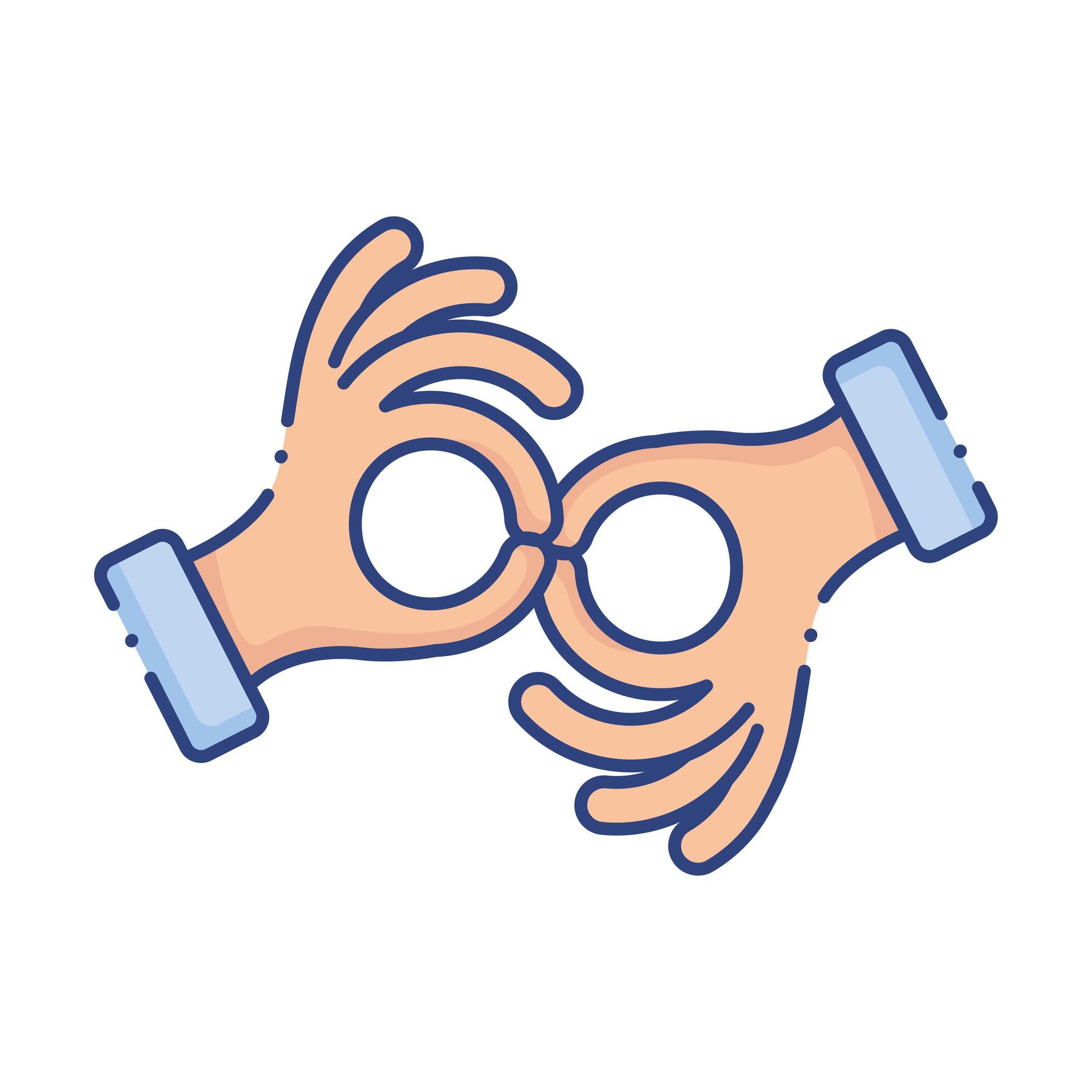 Manos Con Icono De Estilo Plano De Lenguaje De Señas 1839714 Vector En