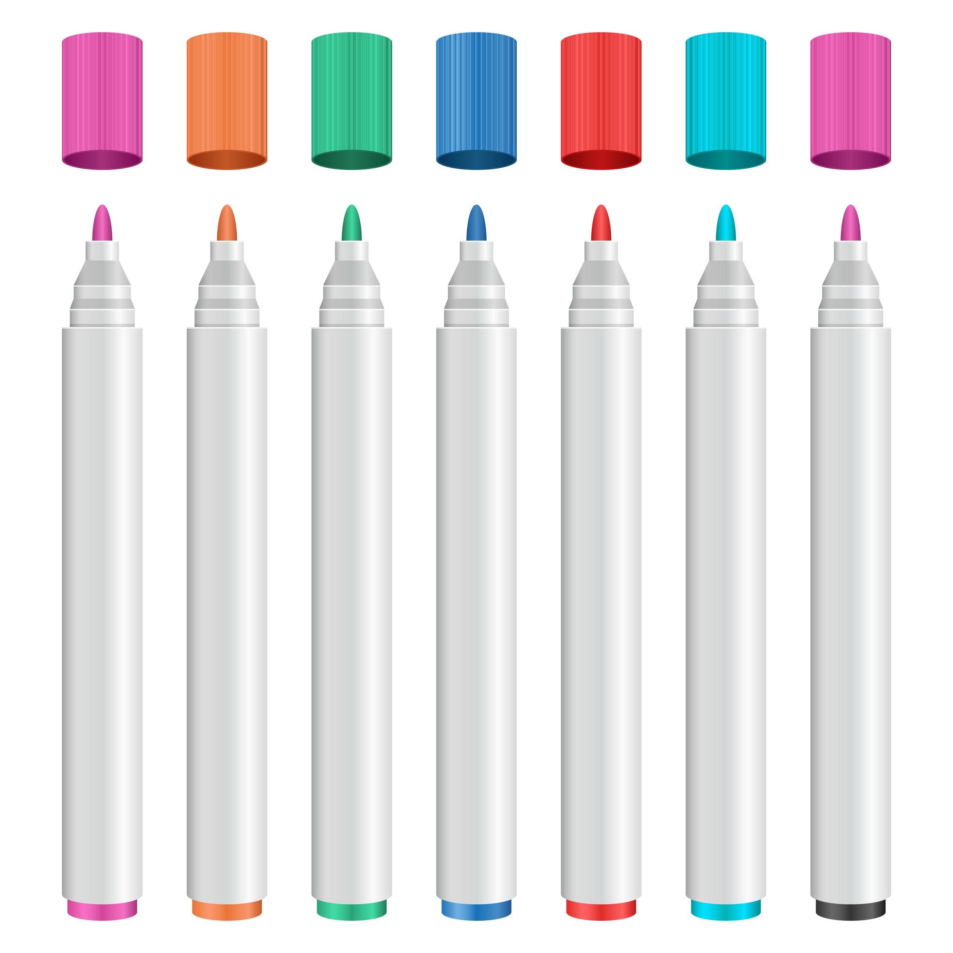 Colored marker set vector design illustration isolated on white ... Colored marker set vector design illustration isolated on white ...