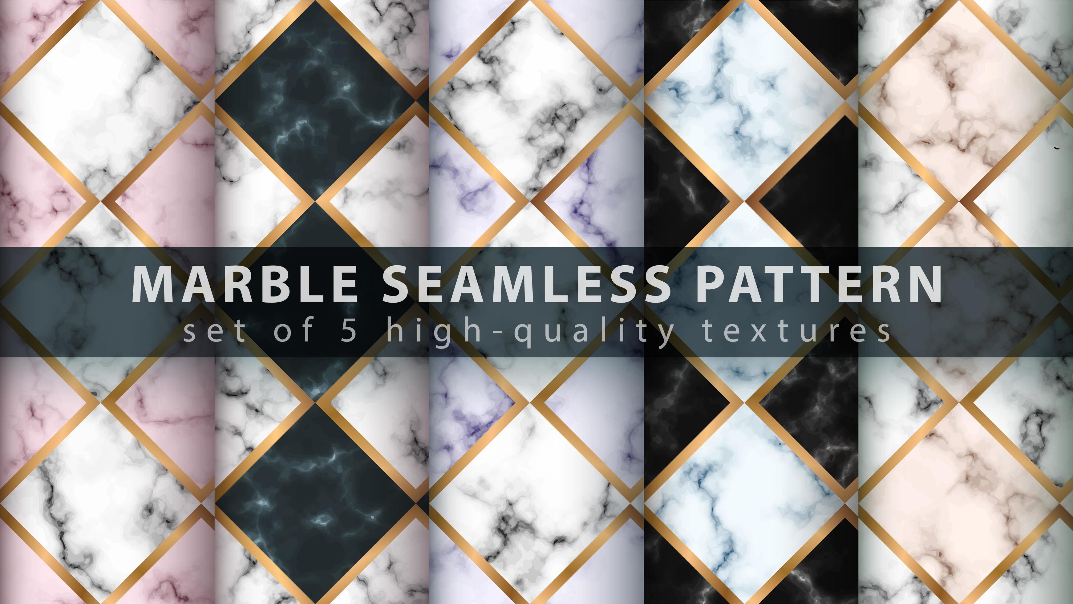 Marble seamless texture pattern background set with geometric shapes ...