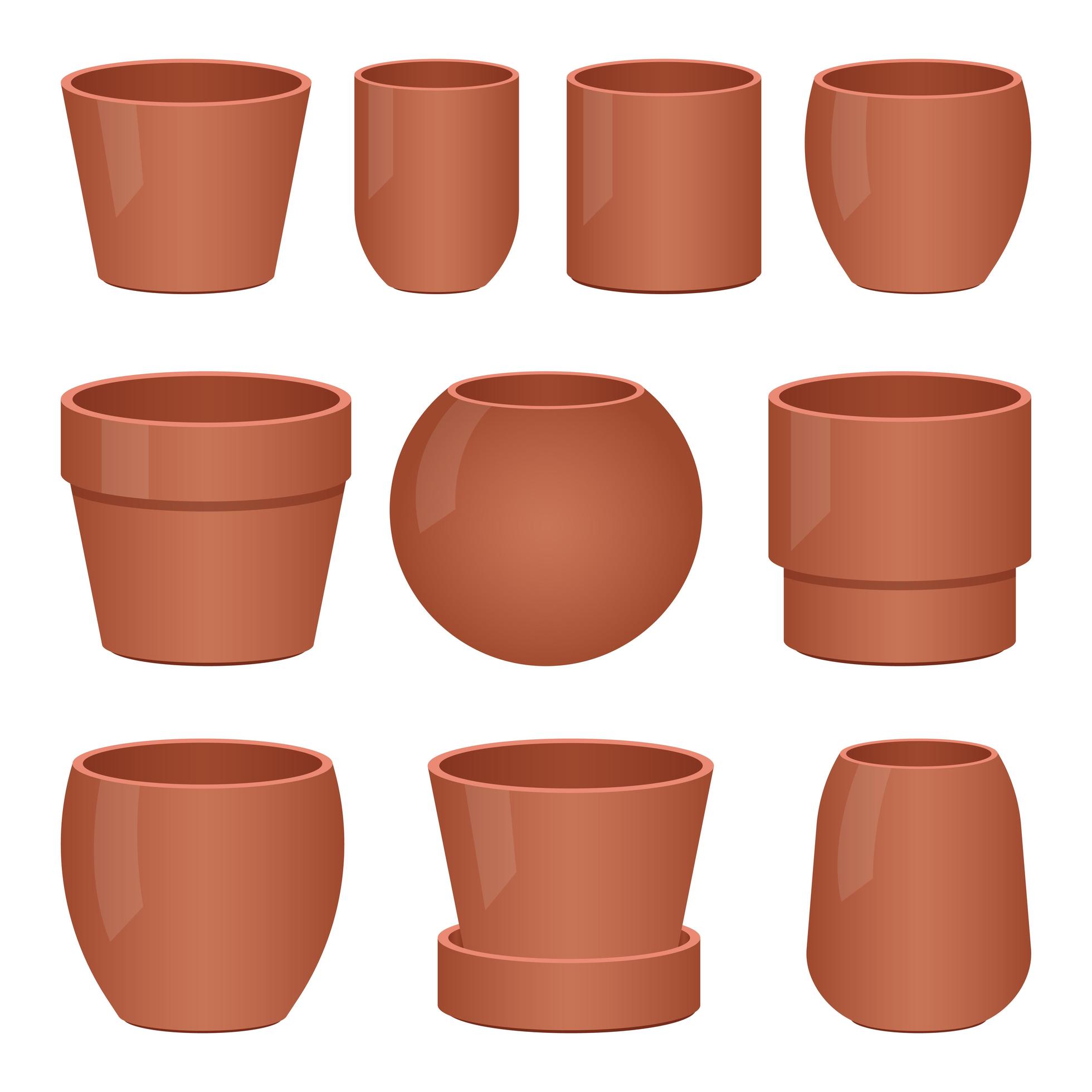Empty flower pot vector design illustration isolated on white ... Empty flower pot vector design illustration isolated on white ...