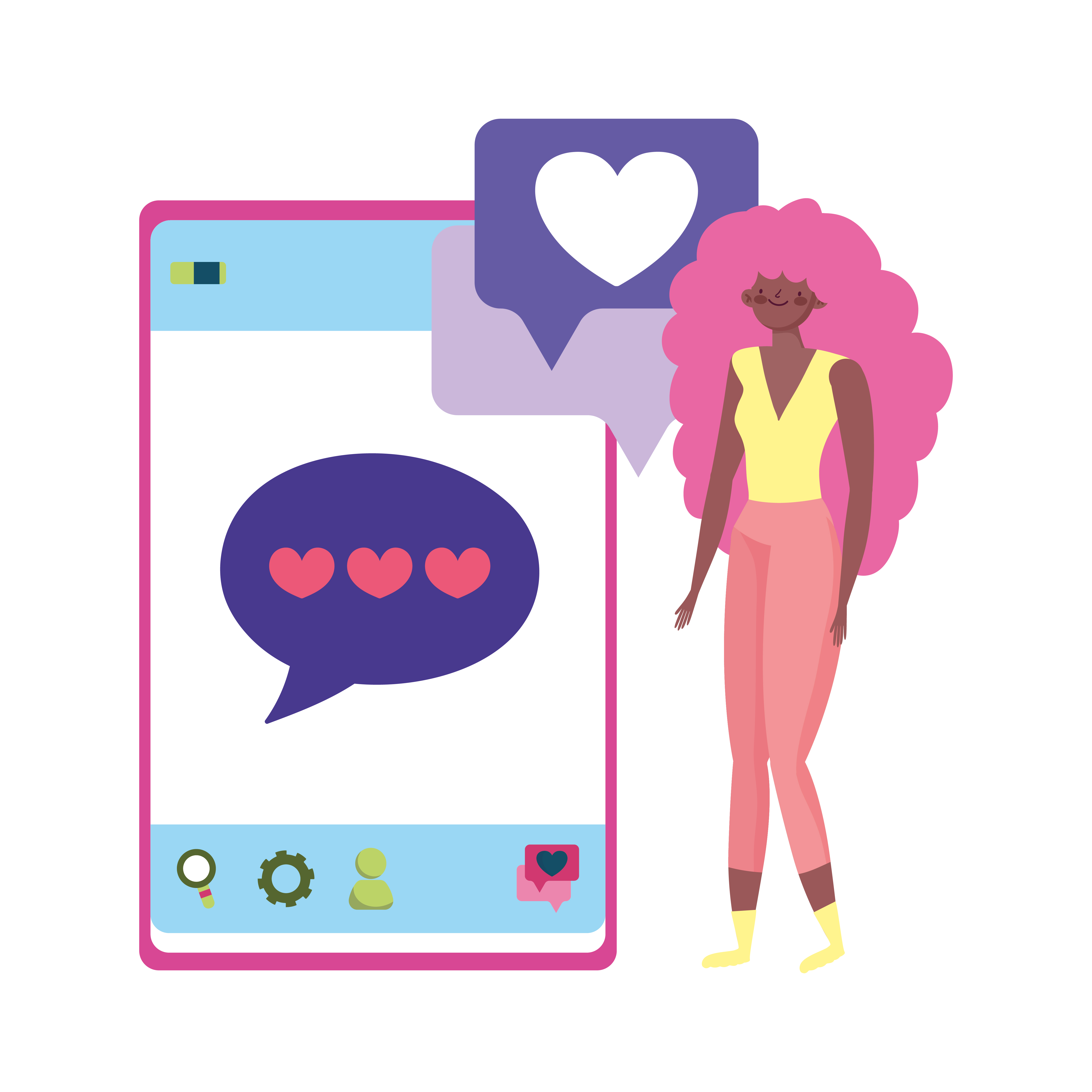 Woman Texting Vector Art, Icons, and Graphics for Free Download